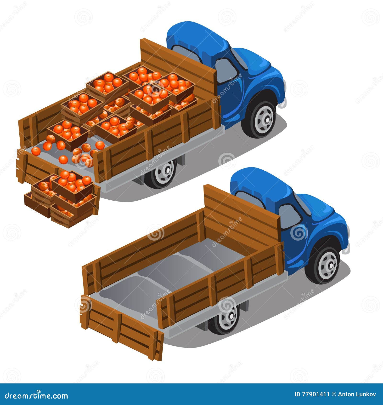 The Truck Delivers The Elephant Cartoon Vector | CartoonDealer.com ...