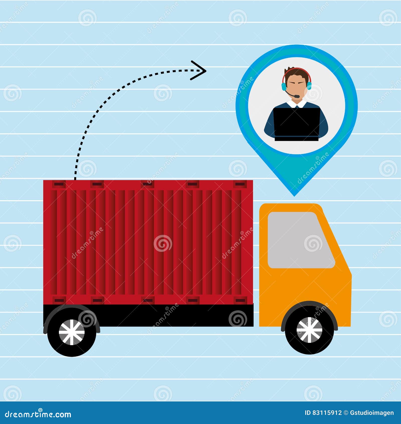 Truck delivery cargo pin stock illustration. Illustration of cargo ...