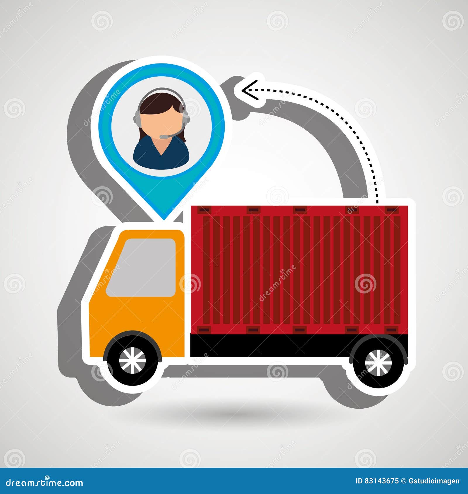 Truck delivery cargo pin stock illustration. Illustration of package ...