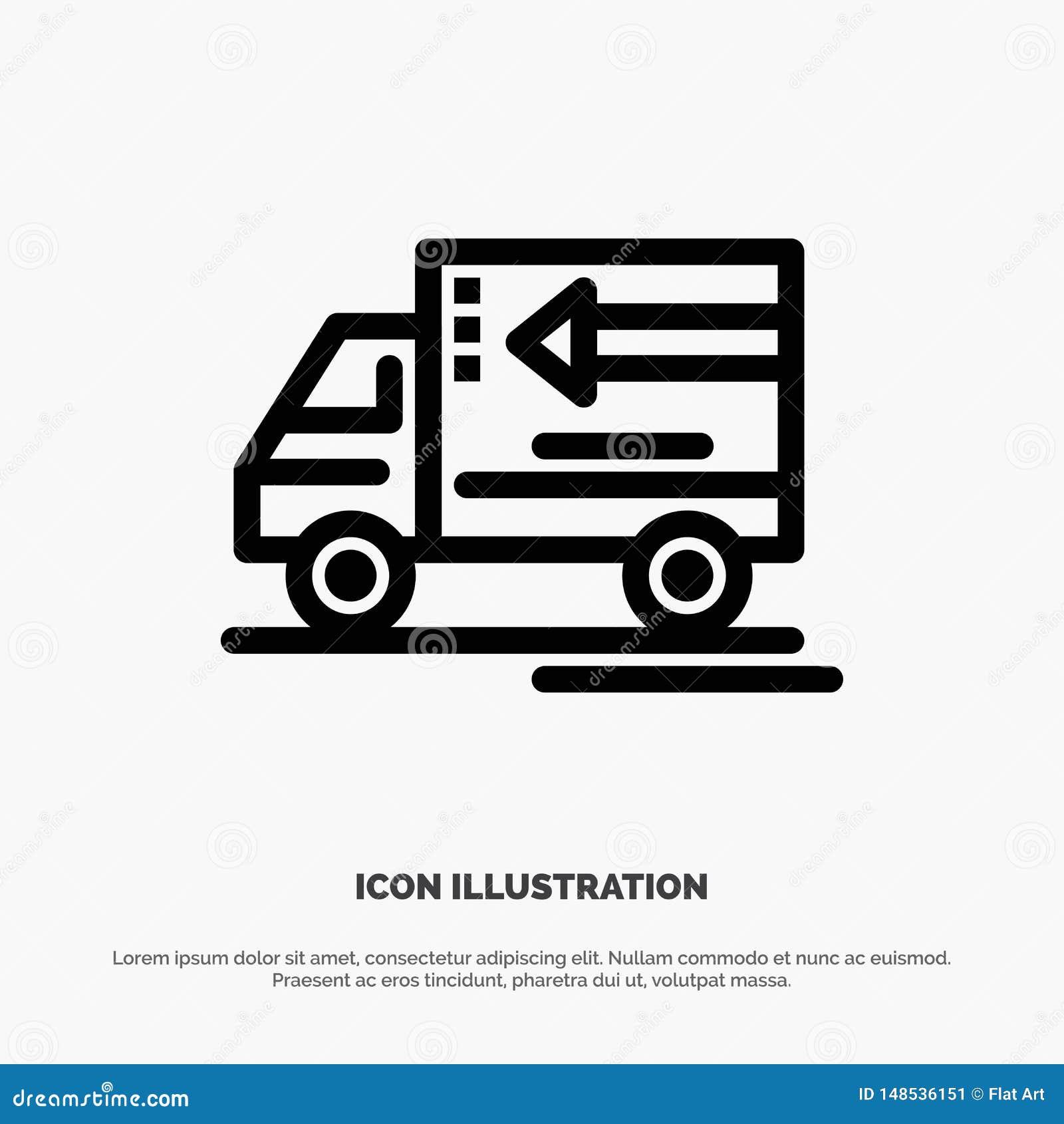 Truck, Delivery, Goods, Vehicle Vector Line Icon Stock Vector ...
