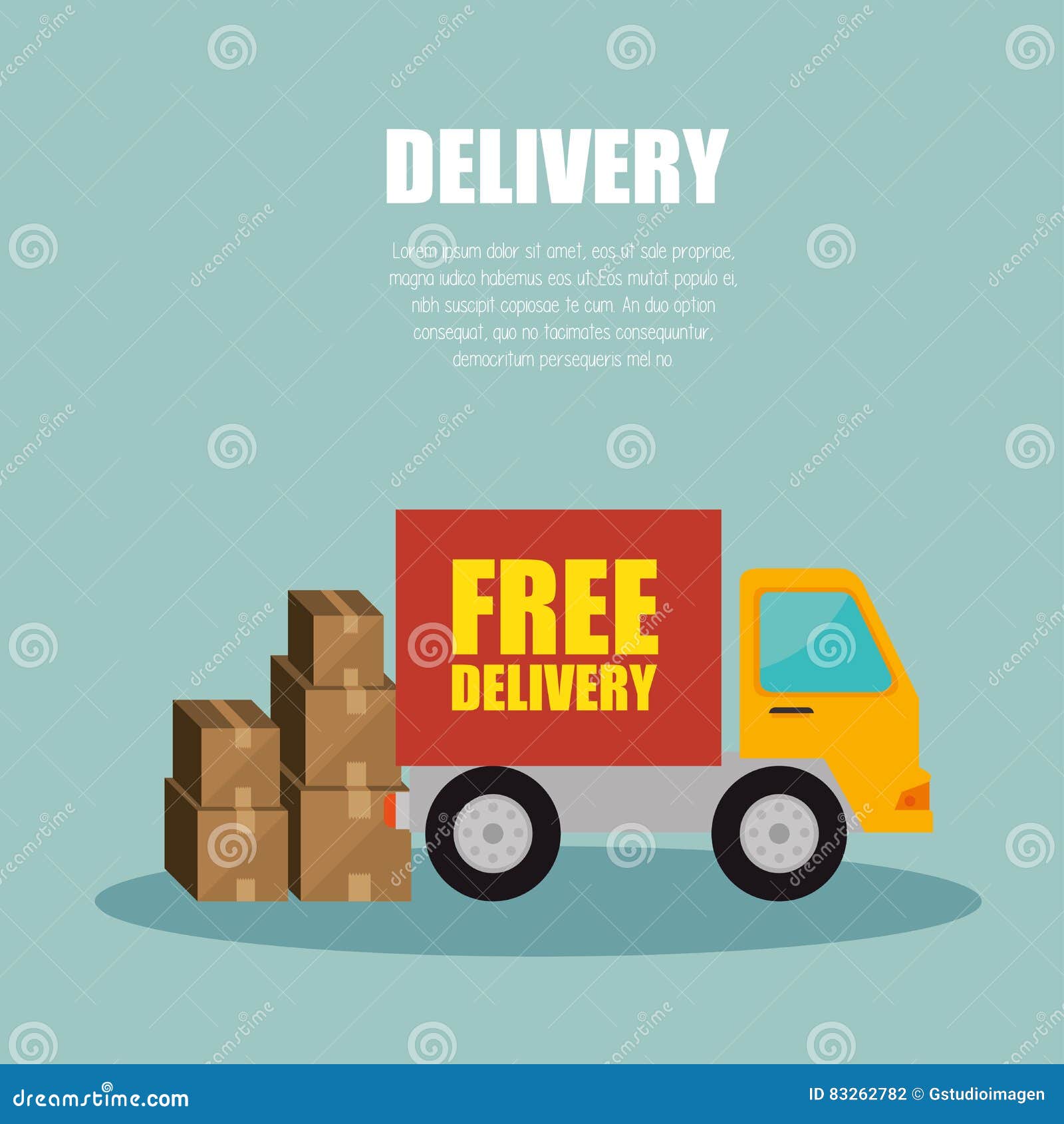 Truck Delivery Transporting Package Design Stock Illustration ...