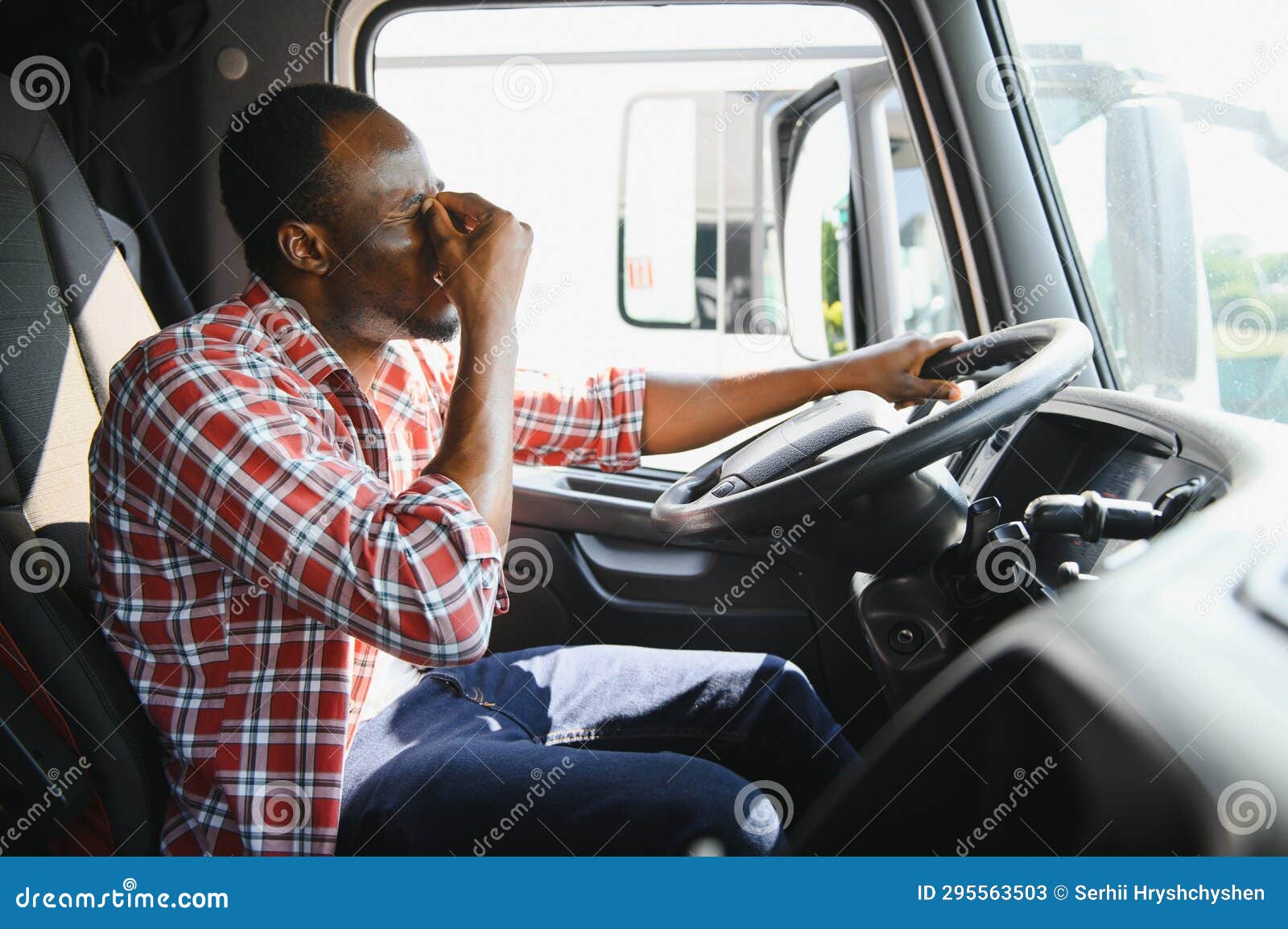 Truck Driver Gets Angry while Driving Stock Image - Image of masked ...