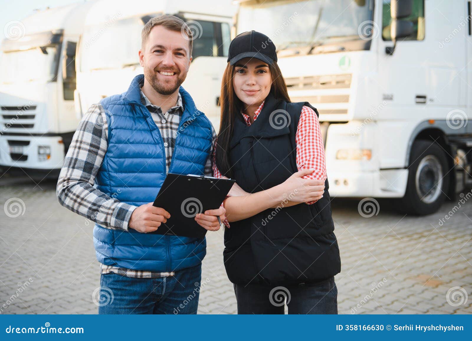 The Truck Driver Receives Documents for the Cargo and the Delivery ...