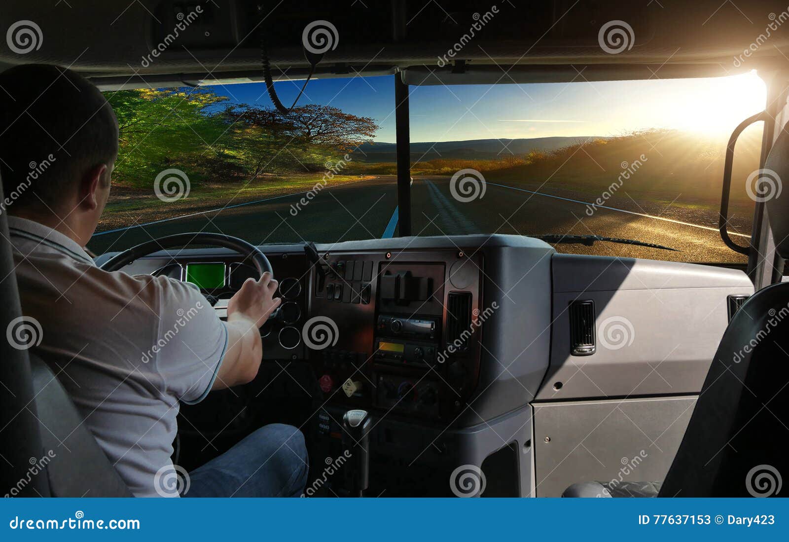 The Truck Driver on the Road Stock Image - Image of glass, body: 77637153