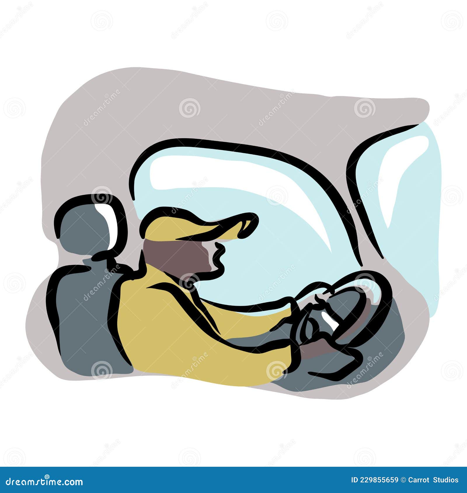 Truck Driver Vector Illustration Stock Vector - Illustration of street ...