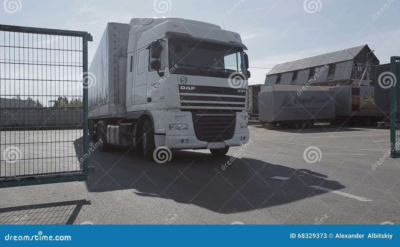 The Truck Drives through a Sliding Gate Stock Video - Video of security ...