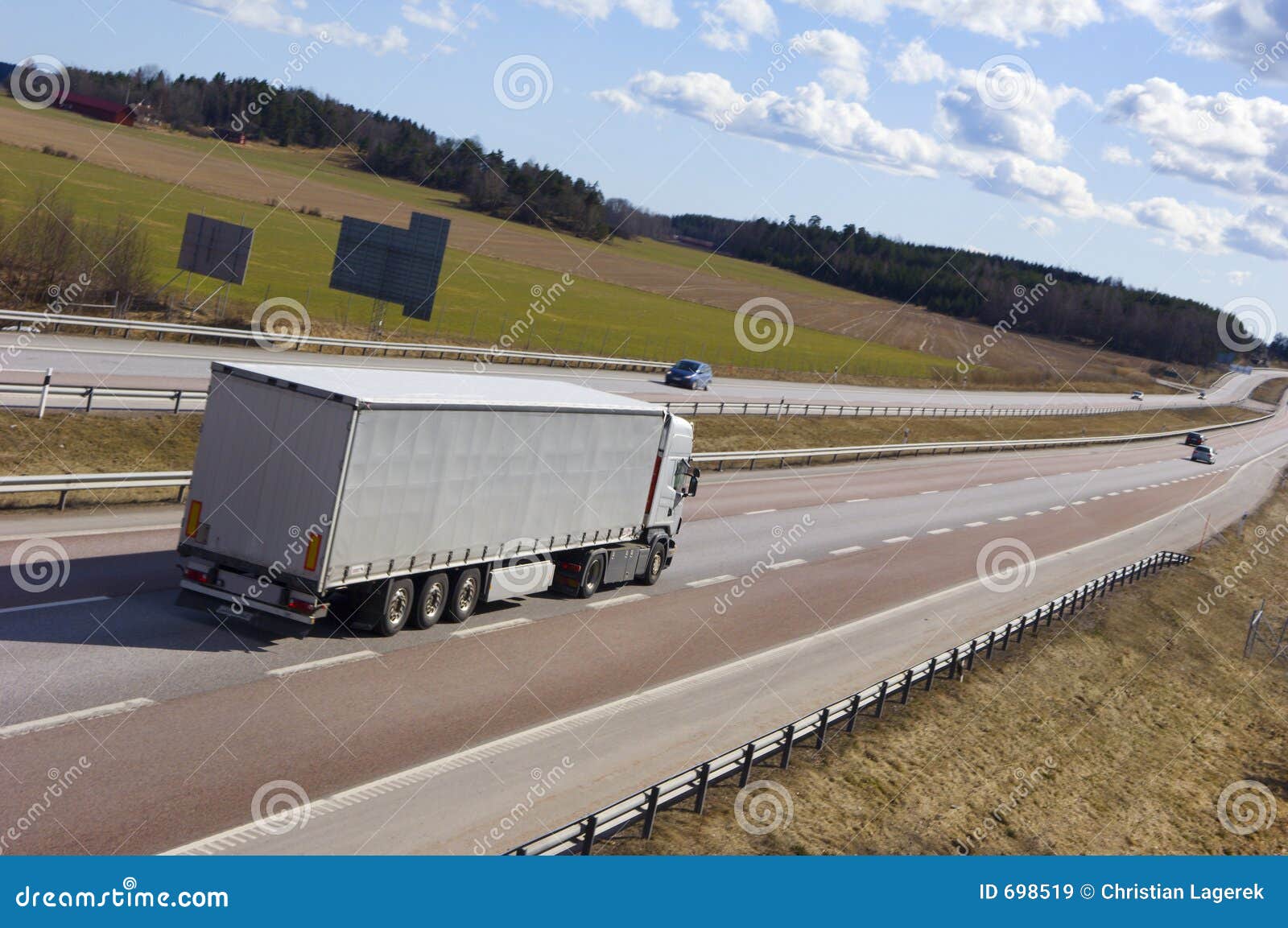 Truck Driving into Far Distance Stock Image - Image of industry, driver ...