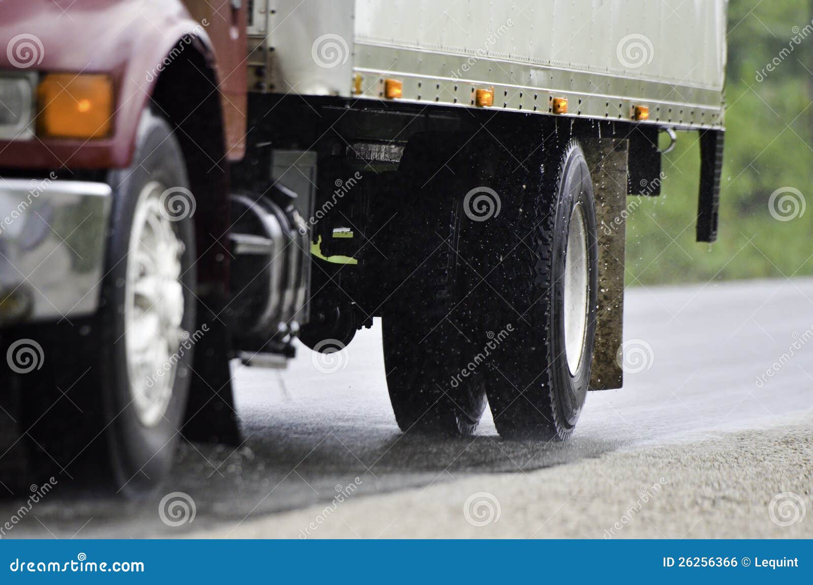 Truck driving in rain stock photo. Image of front, drive - 26256366