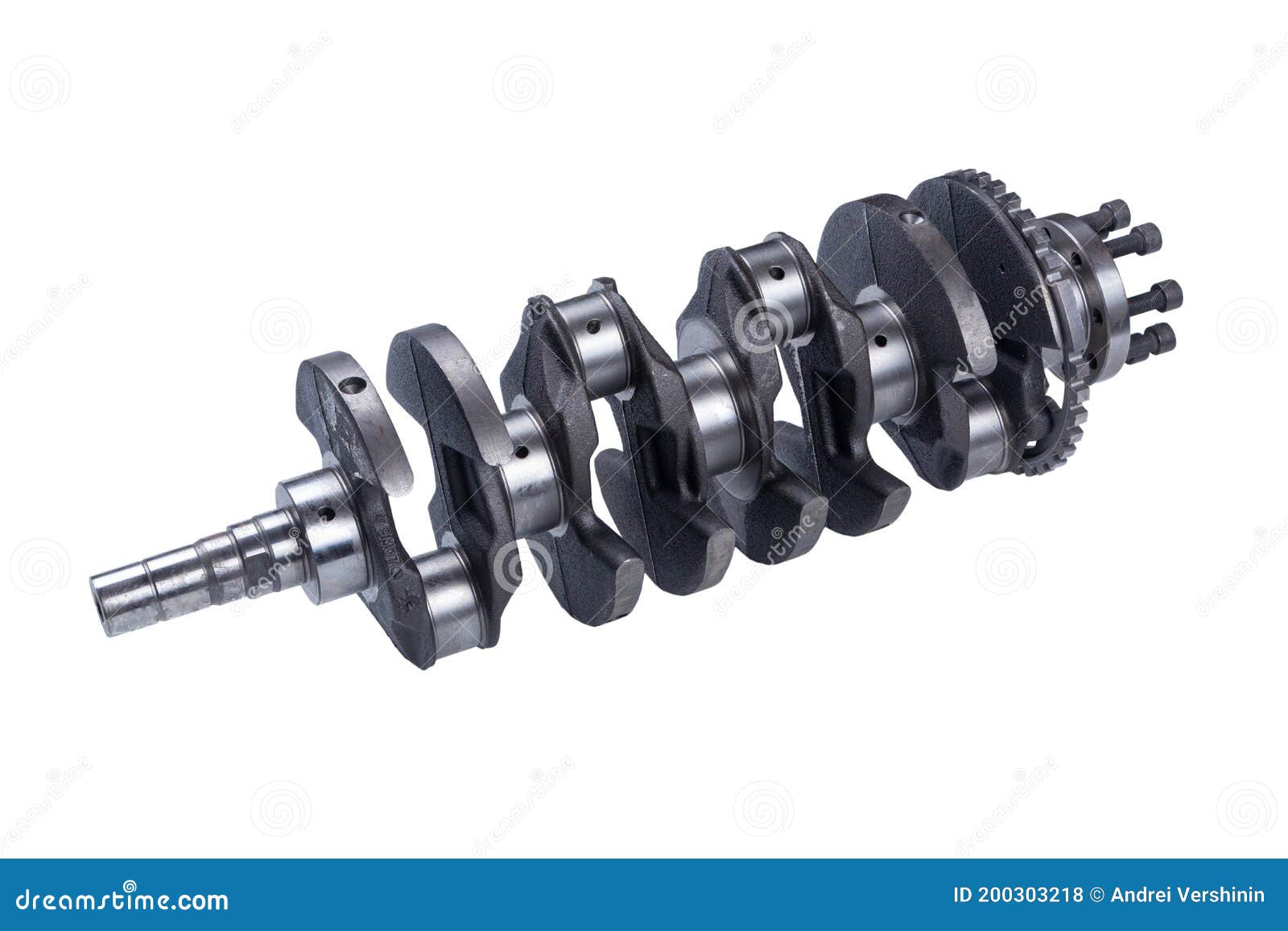 Truck Engine Crankshaft Isolated on White Background Stock Photo ...