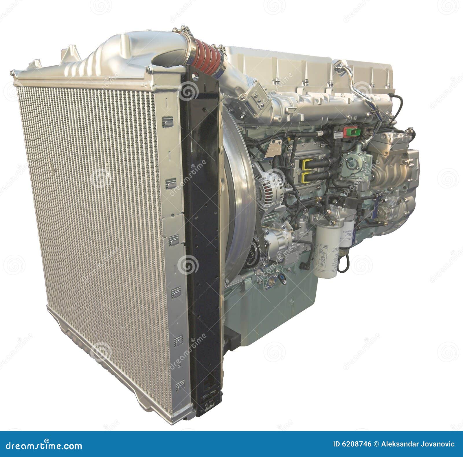 Truck Engine, Isolated Over White Stock Photo - Image of mechanism ...