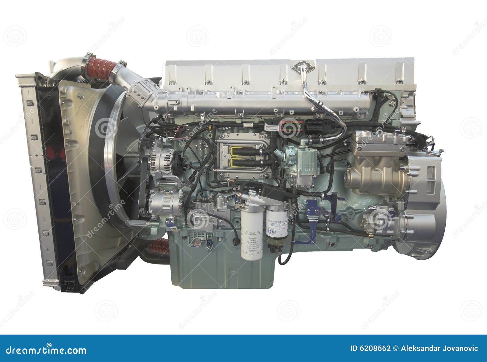 Truck Engine, Isolated on White Stock Photo - Image of isometric, heat ...