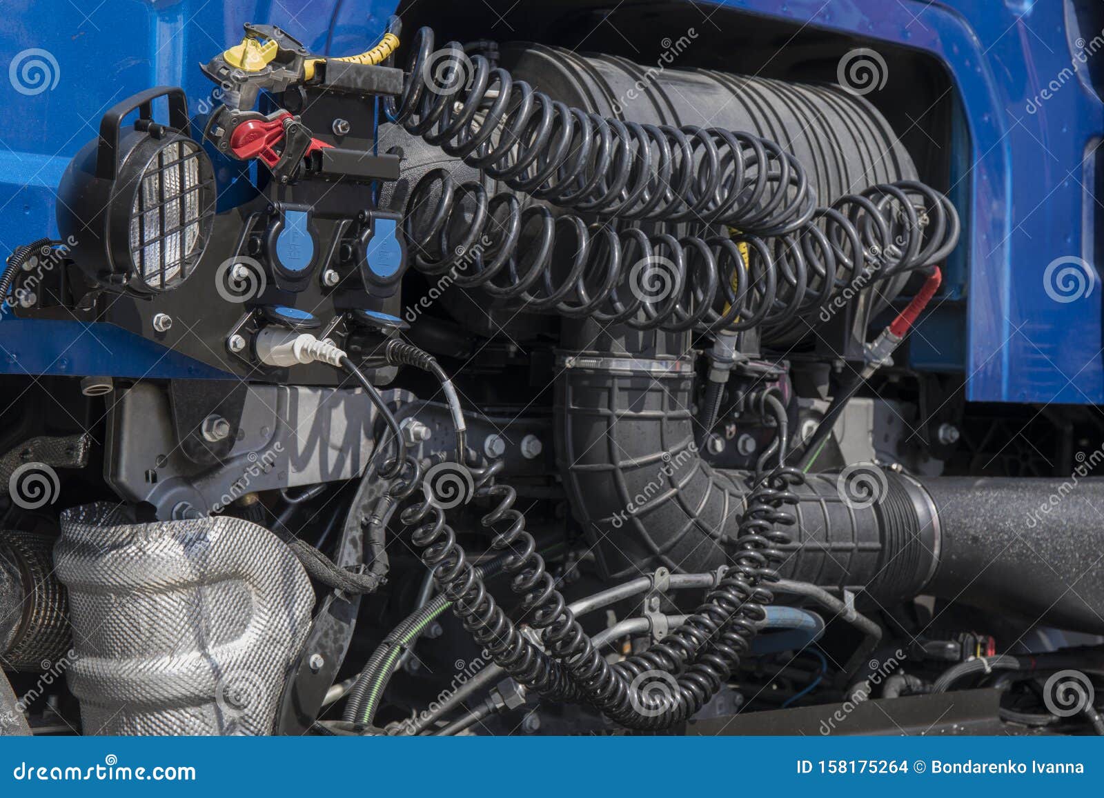 Truck Engine Part - Close Up Image of an Internal Combustion Engine ...