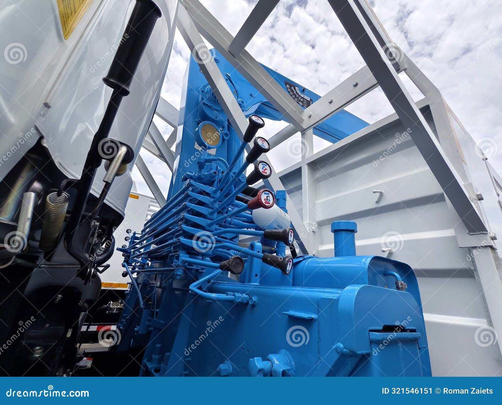 Truck Featuring Several Blue Buttons on Its Interface for Crane Control ...