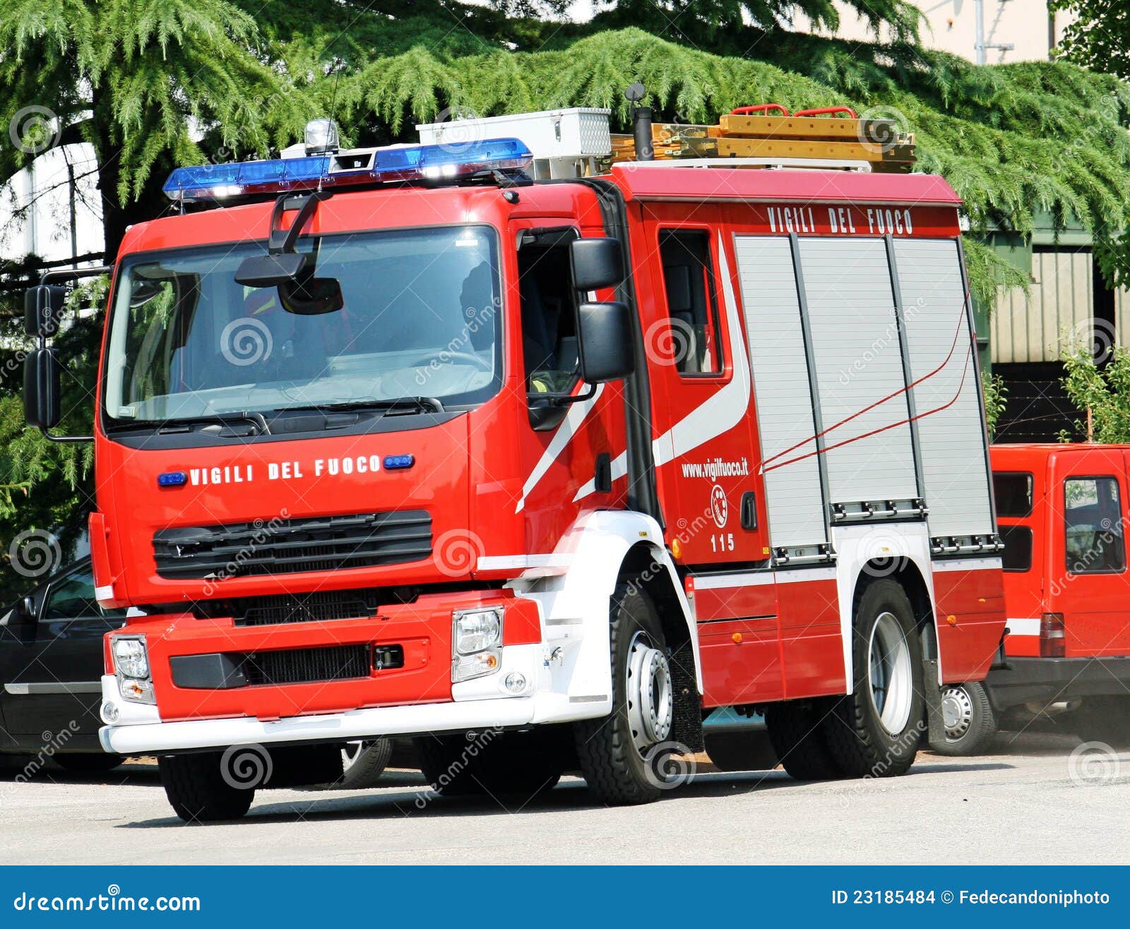Truck Firemen during a Fire Extinguishing Editorial Stock Image - Image ...