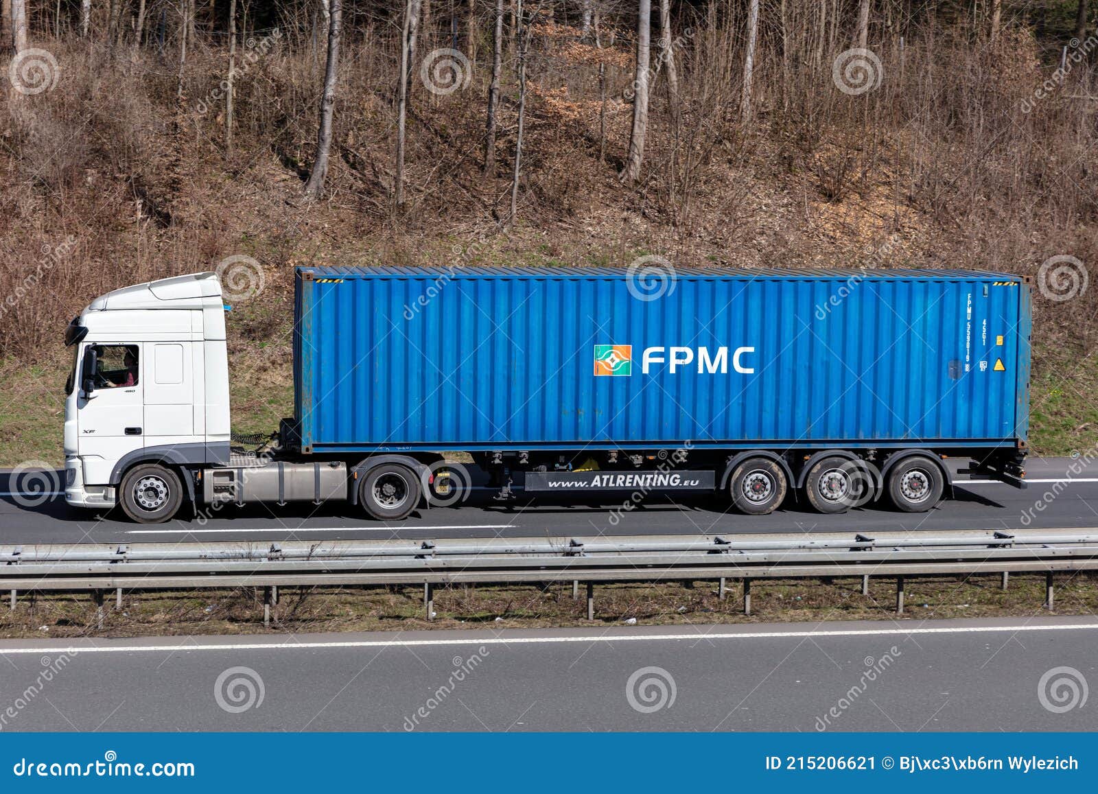 Truck with FPMC container editorial photo. Image of freeway - 215206621