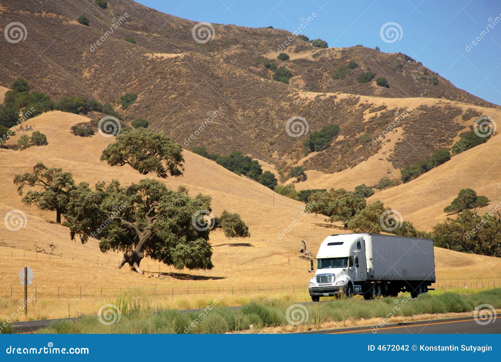 Truck on freeway stock photo. Image of mountains, american - 4672042