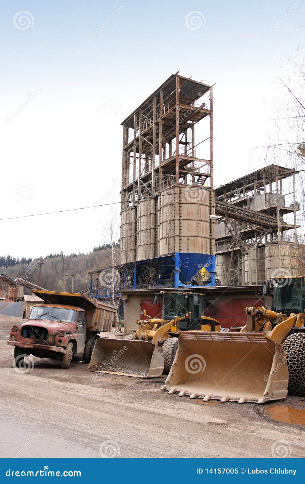 Truck and Front Loaders in the Gravel Pit Stock Image - Image of power ...