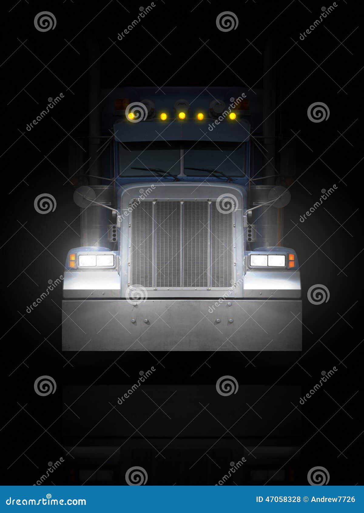 Truck Front Peterbilt In The Dark. Royalty-Free Stock Image ...