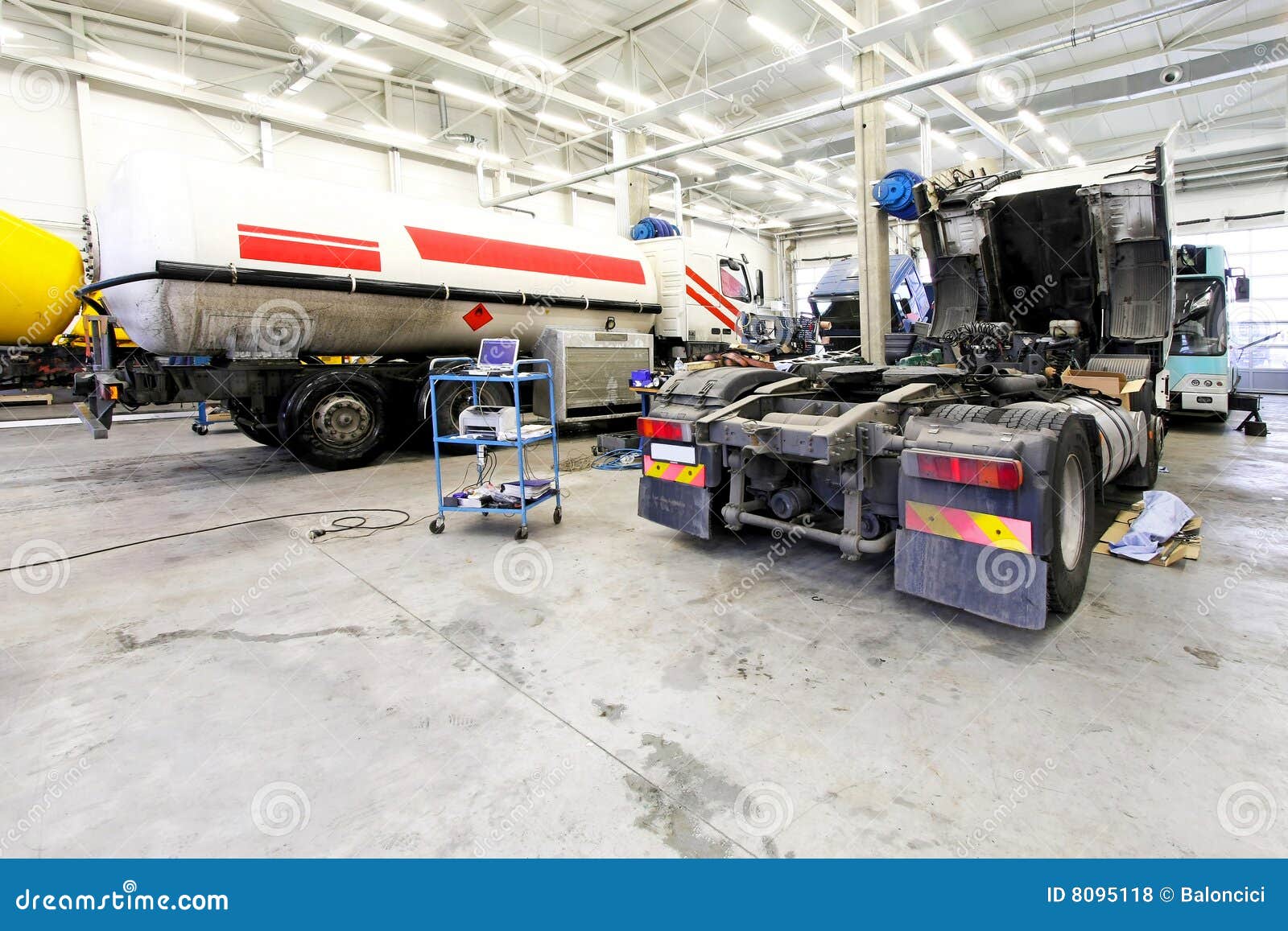Truck garage stock photo. Image of transportation, transit - 8095118