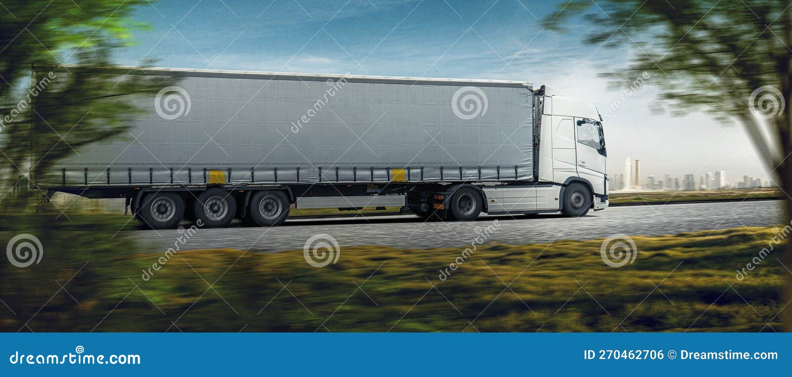 Truck Is Going Along The Highway Stock Photography | CartoonDealer.com ...
