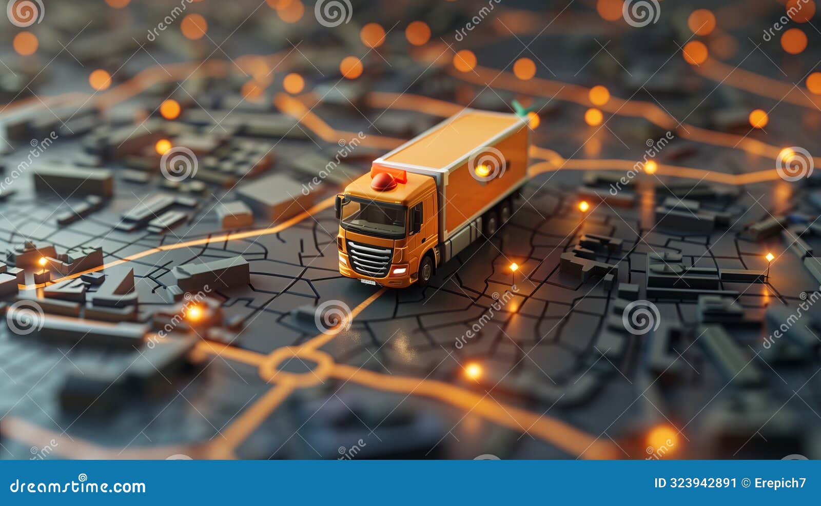 Truck on a GPS Map. Logistics and Transportation Concept Stock Image ...
