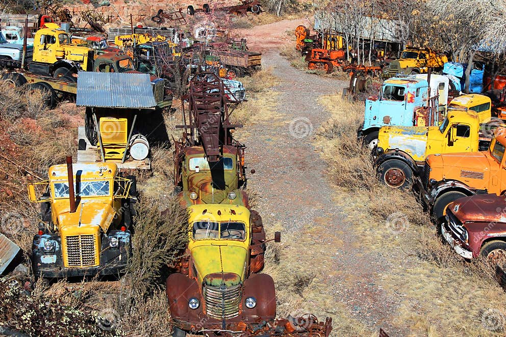 Truck Graveyard editorial stock image. Image of historic - 23845309