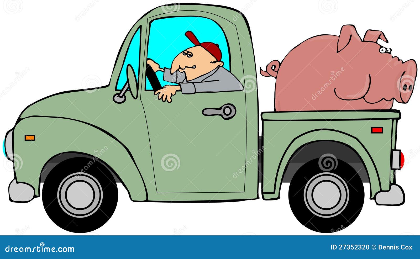 Truck hauling a hog stock illustration. Illustration of cartoon - 27352320