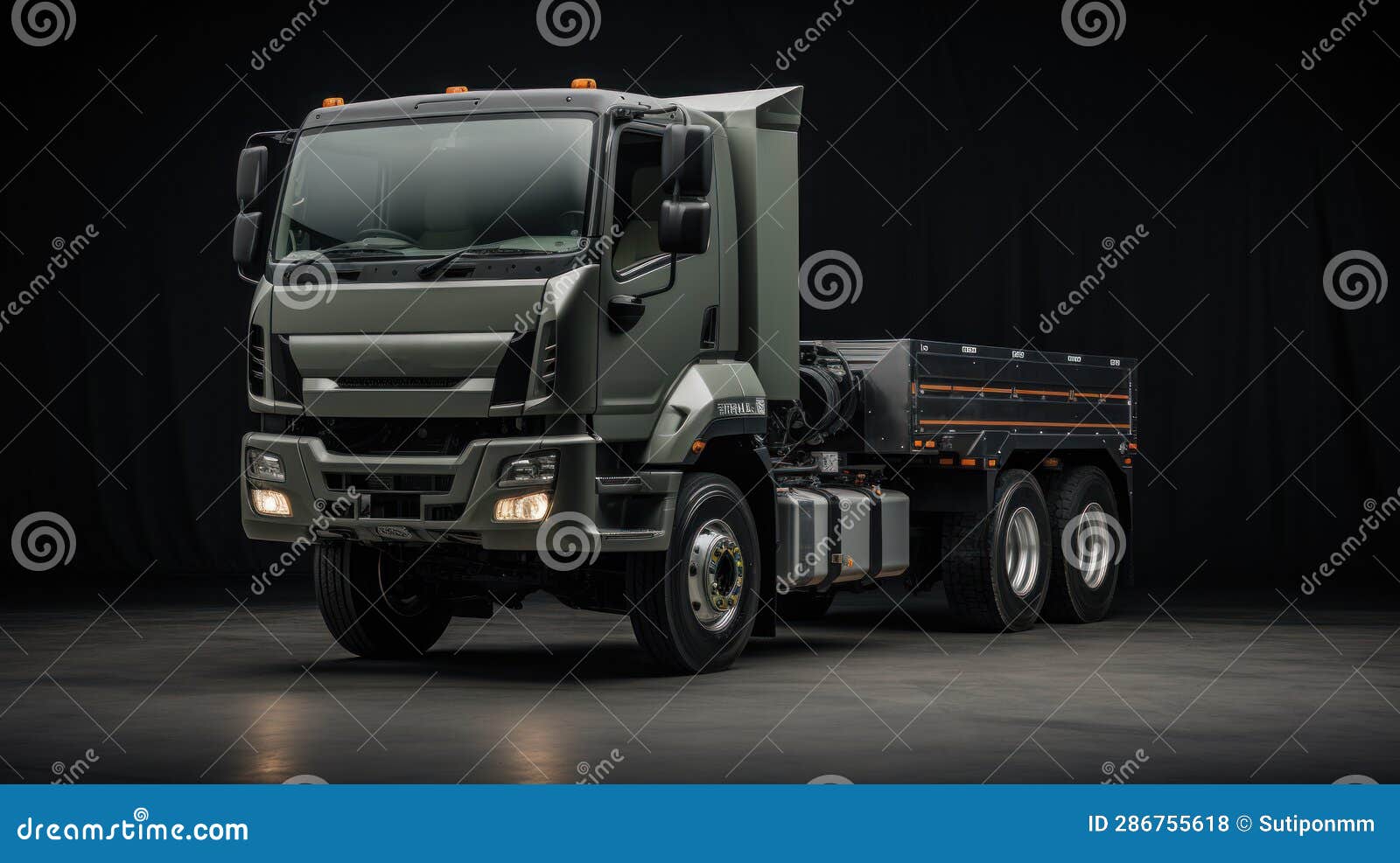 The Truck Head is Parked in the Warehouse Stock Illustration ...