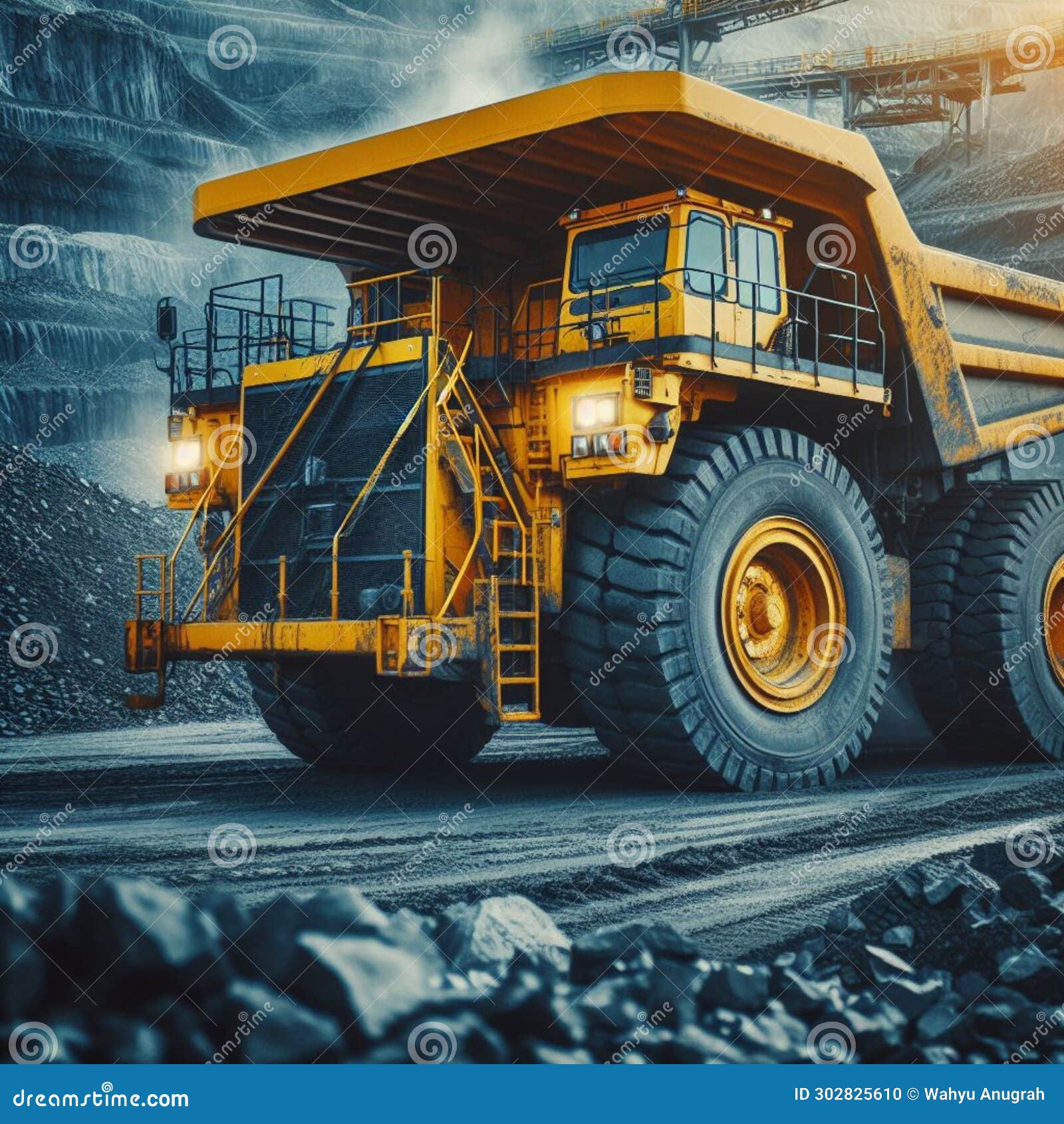 Truck Heavy Equipment in Coal Mining during the Day Stock Illustration ...