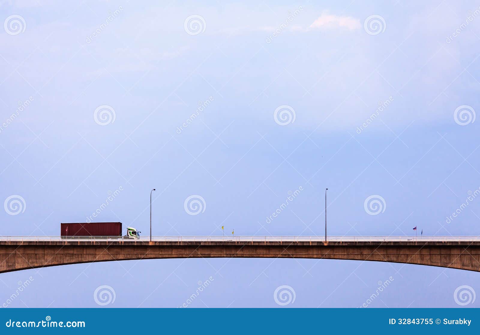 Truck on high bridge stock image. Image of highway, traffic - 32843755