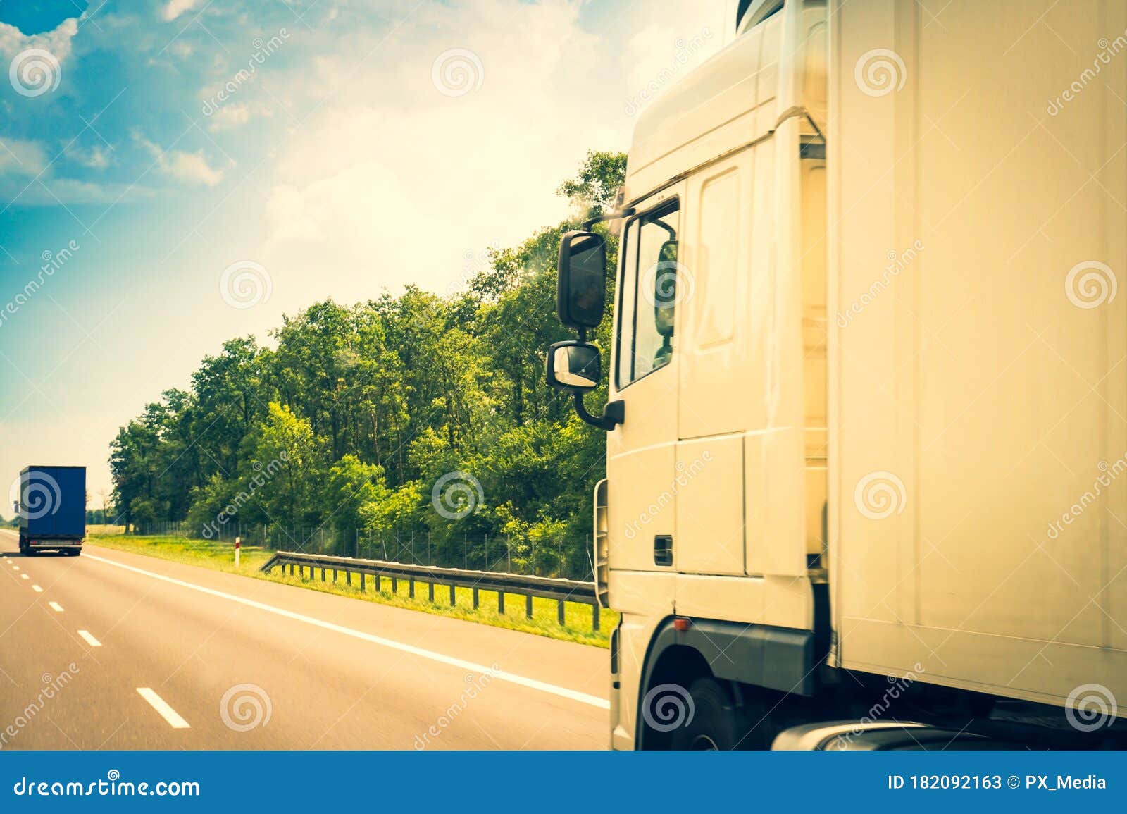Trucks/ 18 Wheelers on a Highway Stock Image - Image of vehicle ...