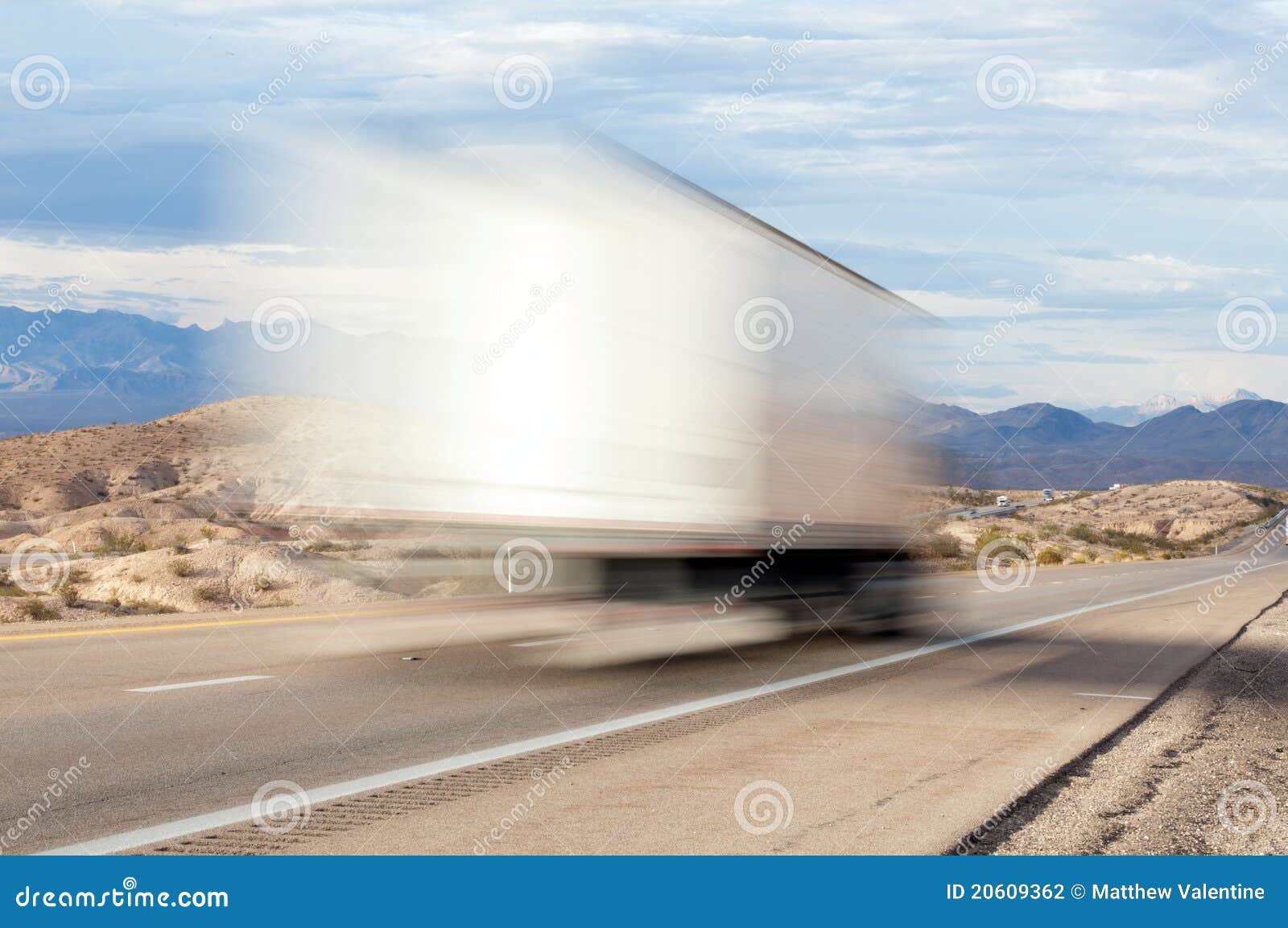 Truck on a Highway in the Desert Stock Photo - Image of highway ...