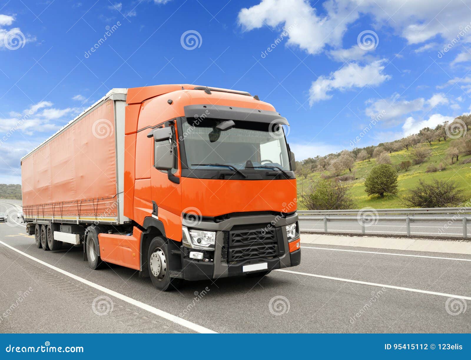 Truck on Highway stock photo. Image of exposure, blurred - 95415112