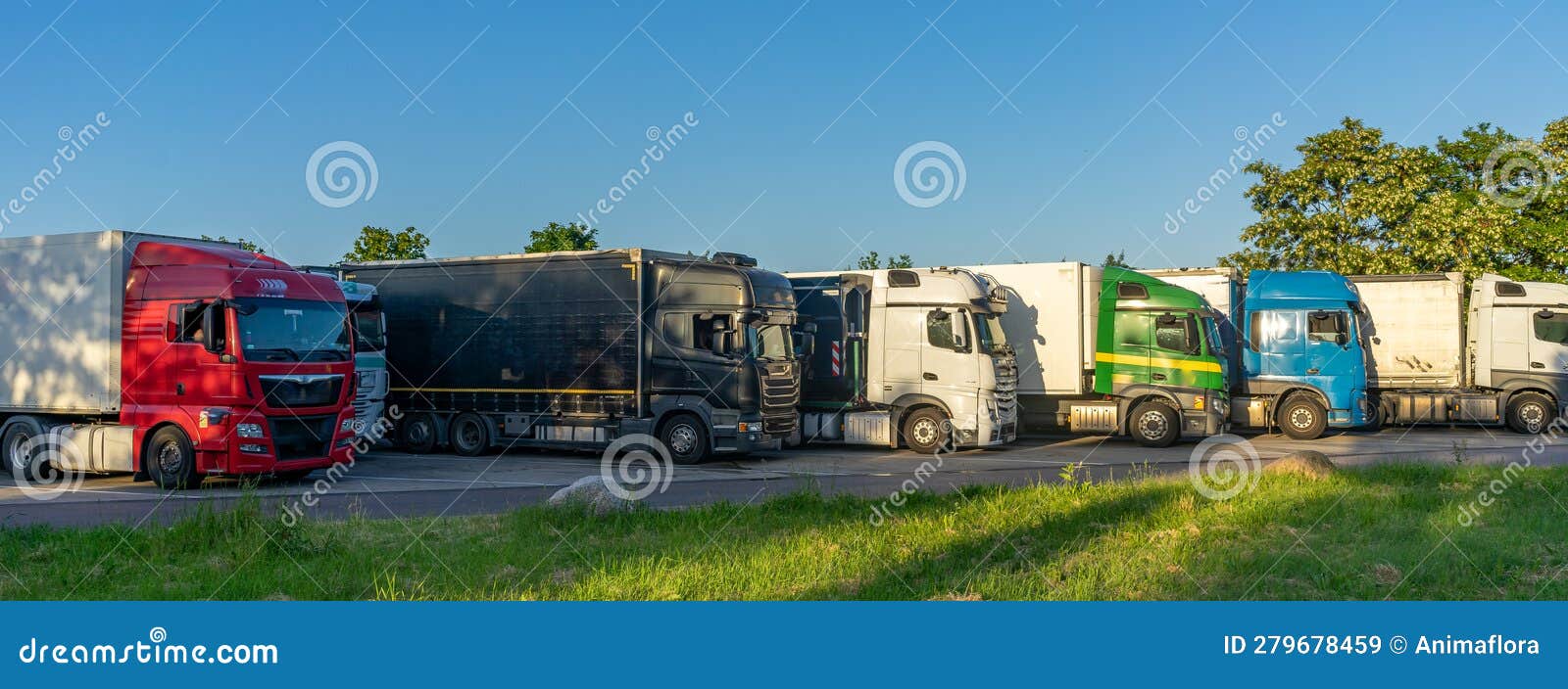 Truck on the Highway Rest Stop in Germany Stock Image - Image of heavy ...