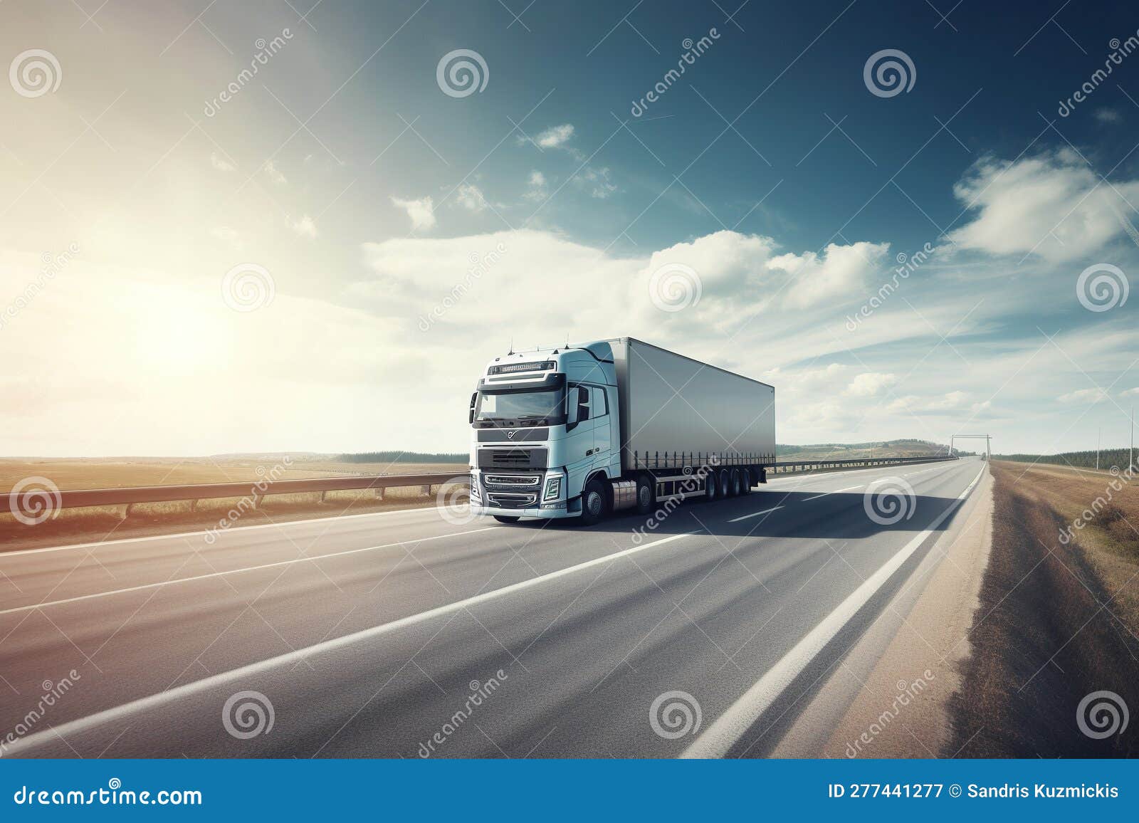 Truck on Highway Road. Generative AI Stock Illustration - Illustration ...