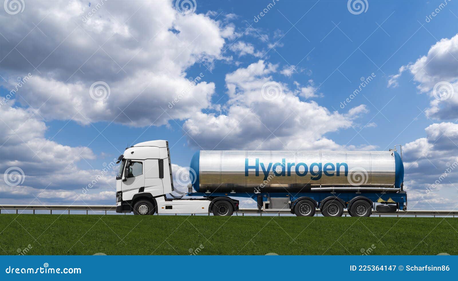 Truck with Hydrogen Tank Trailer Stock Image - Image of emission, fuel ...