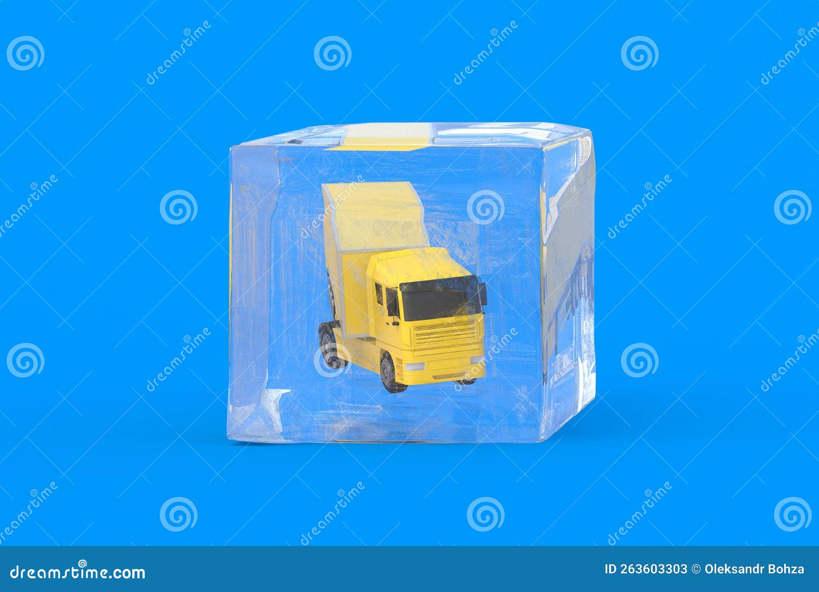 Truck in ice cube stock illustration. Illustration of service - 263603303