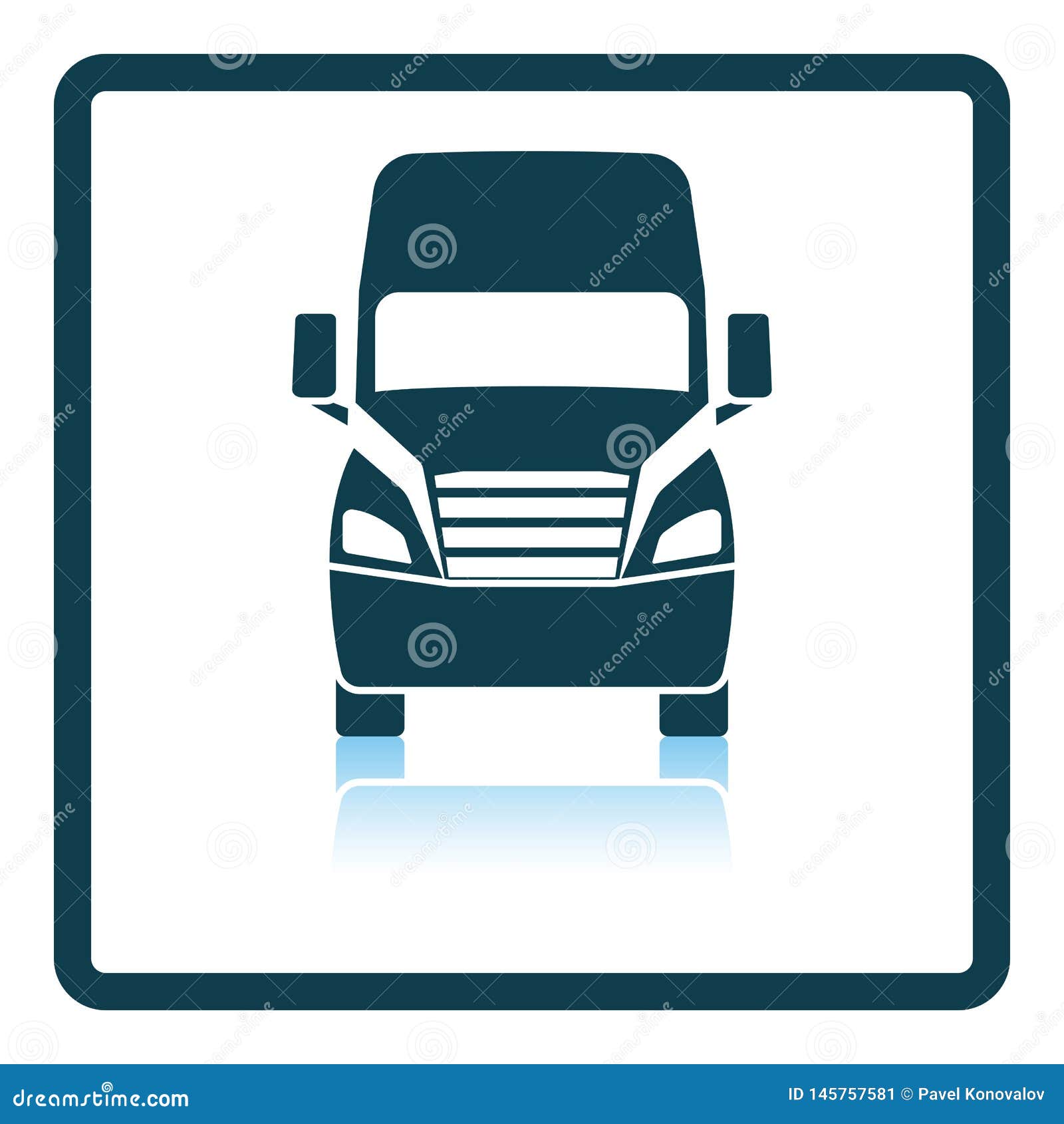 Truck icon front view stock vector. Illustration of travel - 145757581