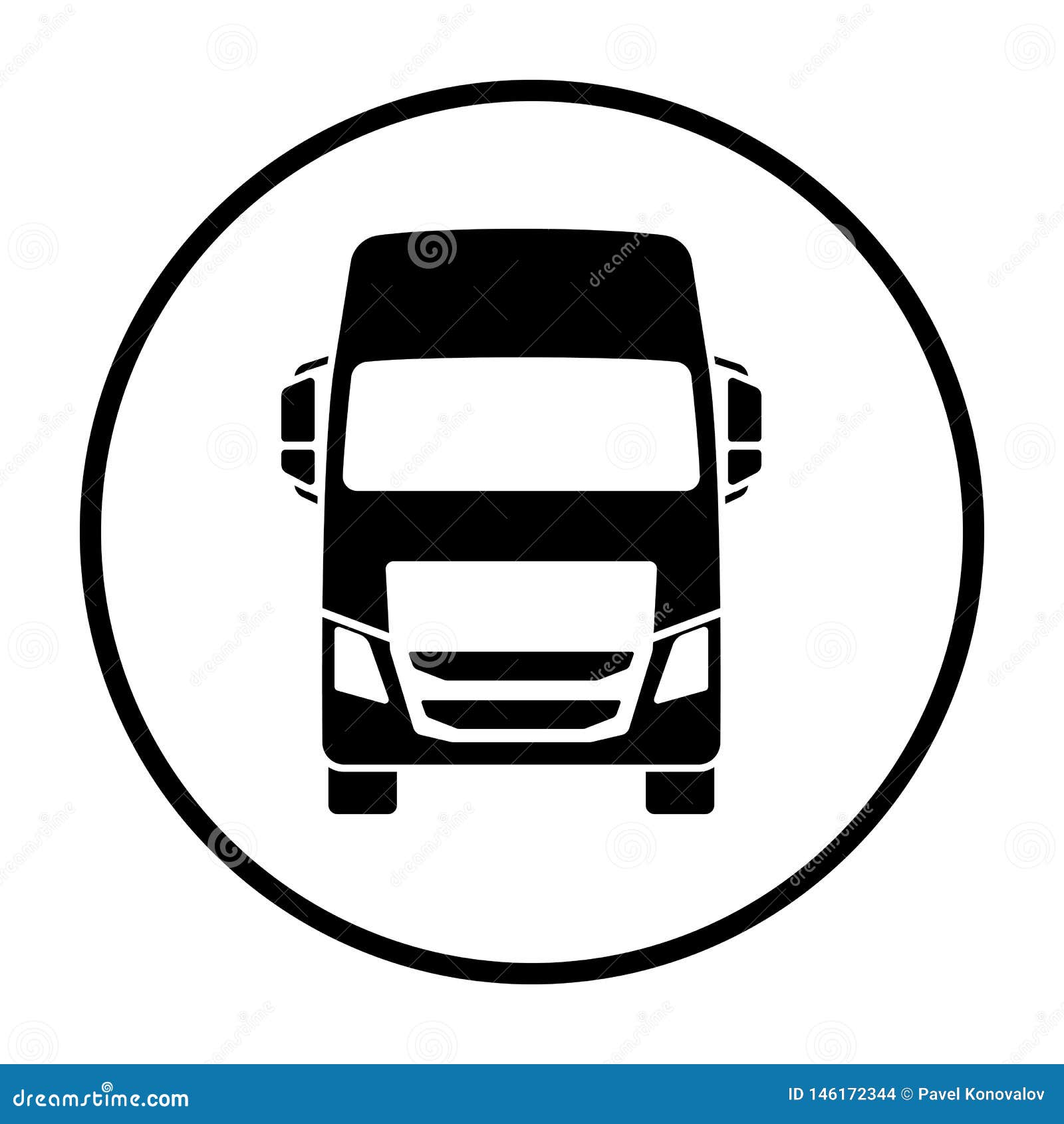 Truck icon front view stock vector. Illustration of vehicle - 146172344