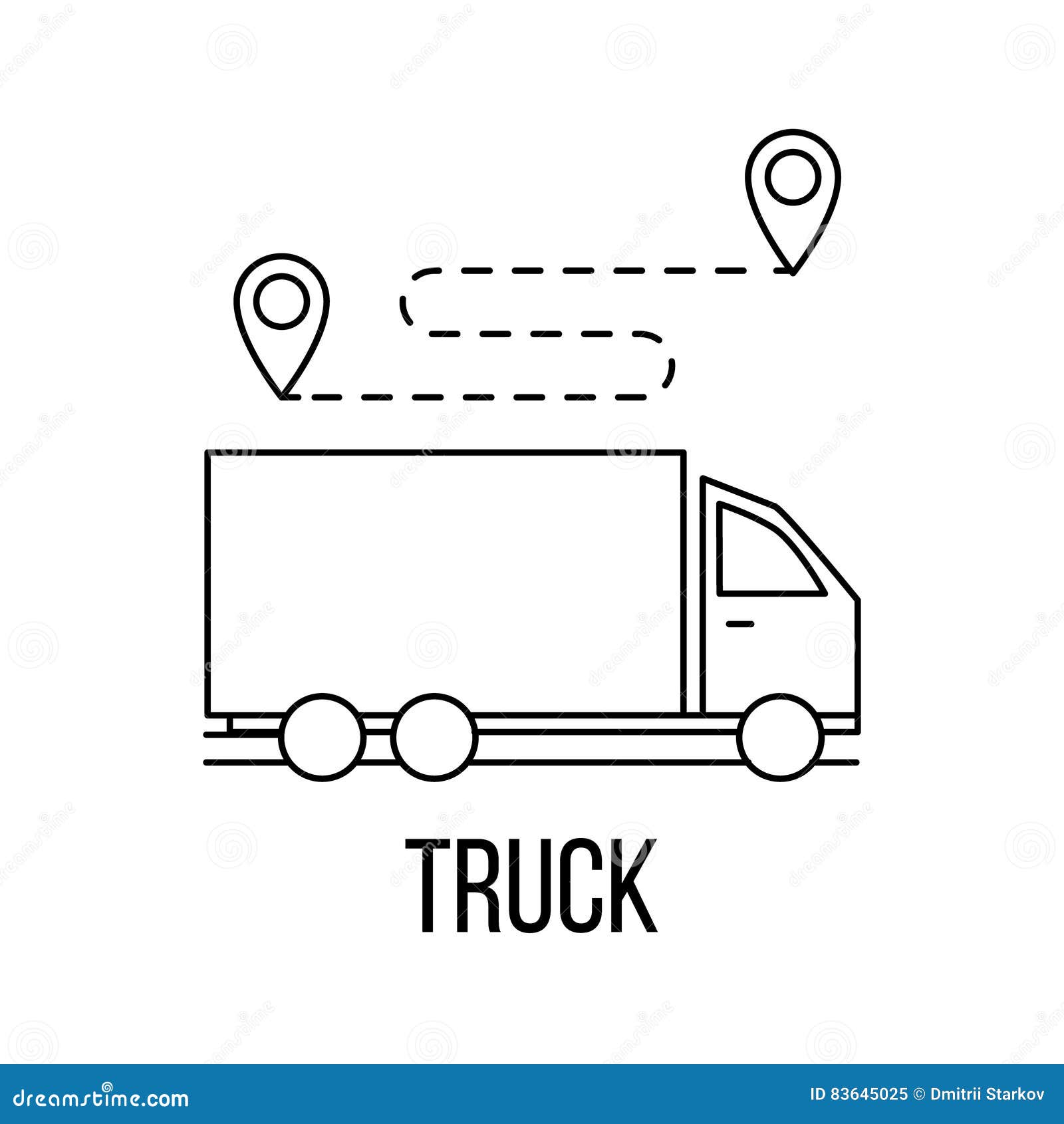 Truck Icon or Logo Line Art Style. Stock Vector - Illustration of ...