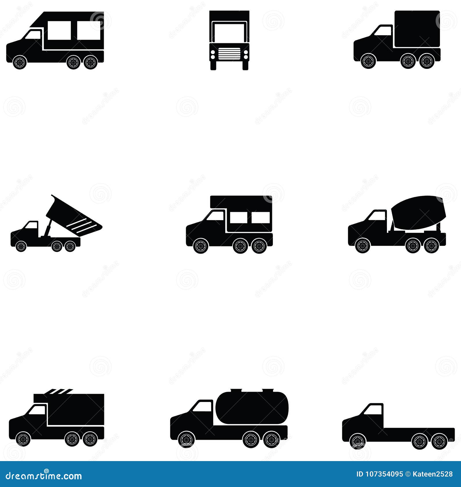 Truck icon set stock vector. Illustration of transportation - 107354095