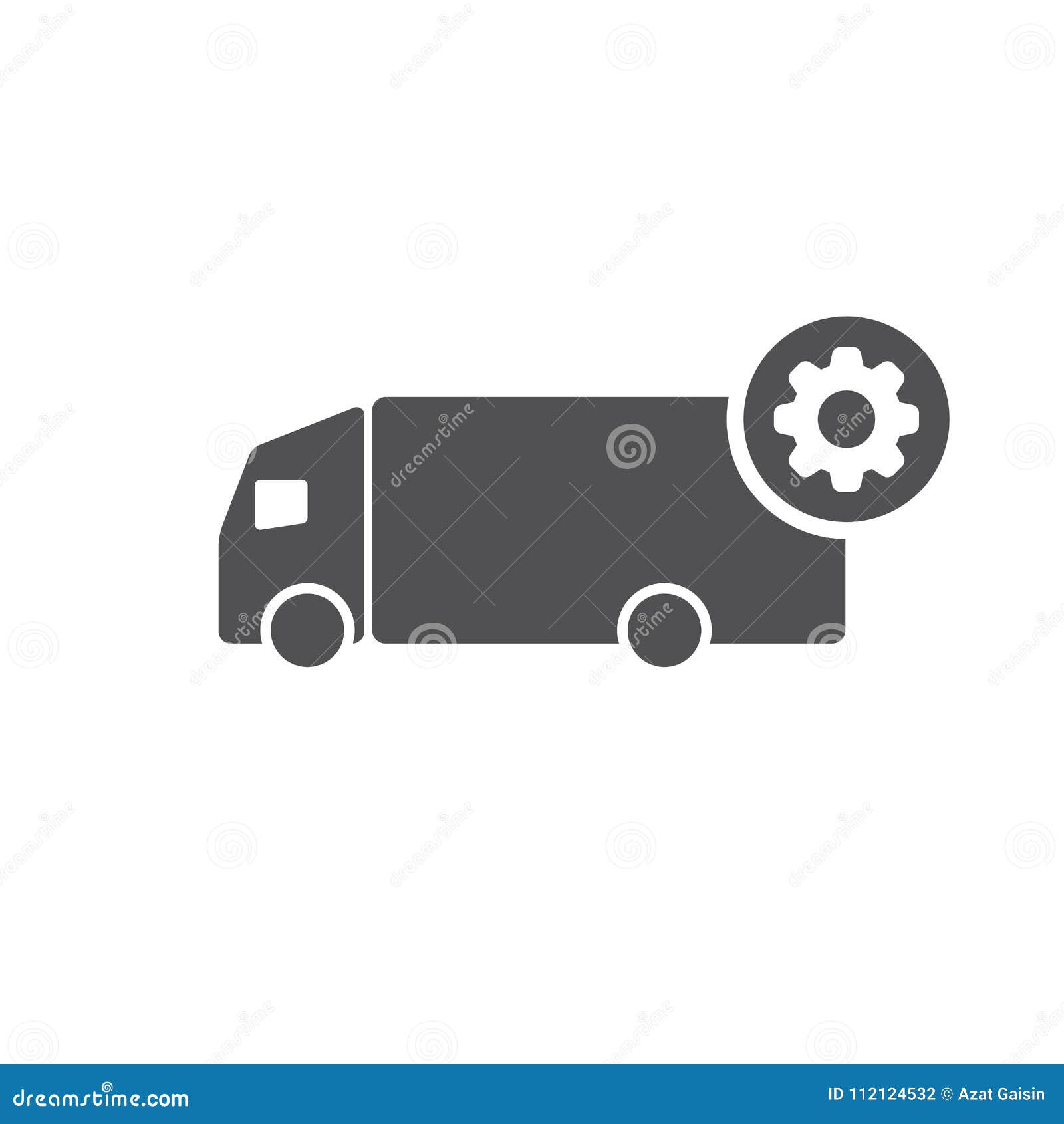 Truck Icon with Settings Sign. Truck Icon and Customize, Setup, Manage ...