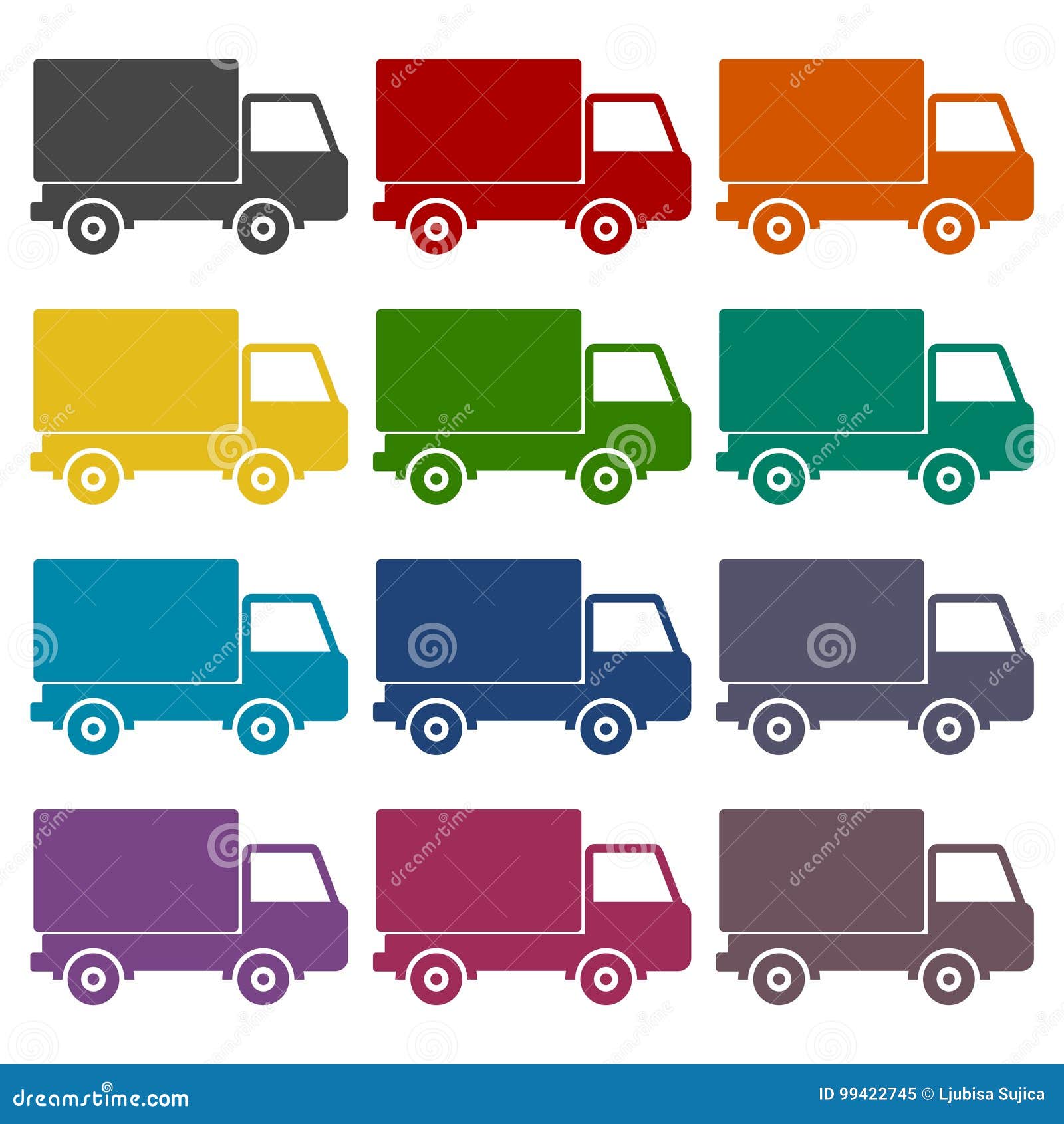 Truck icons set stock vector. Illustration of business - 99422745