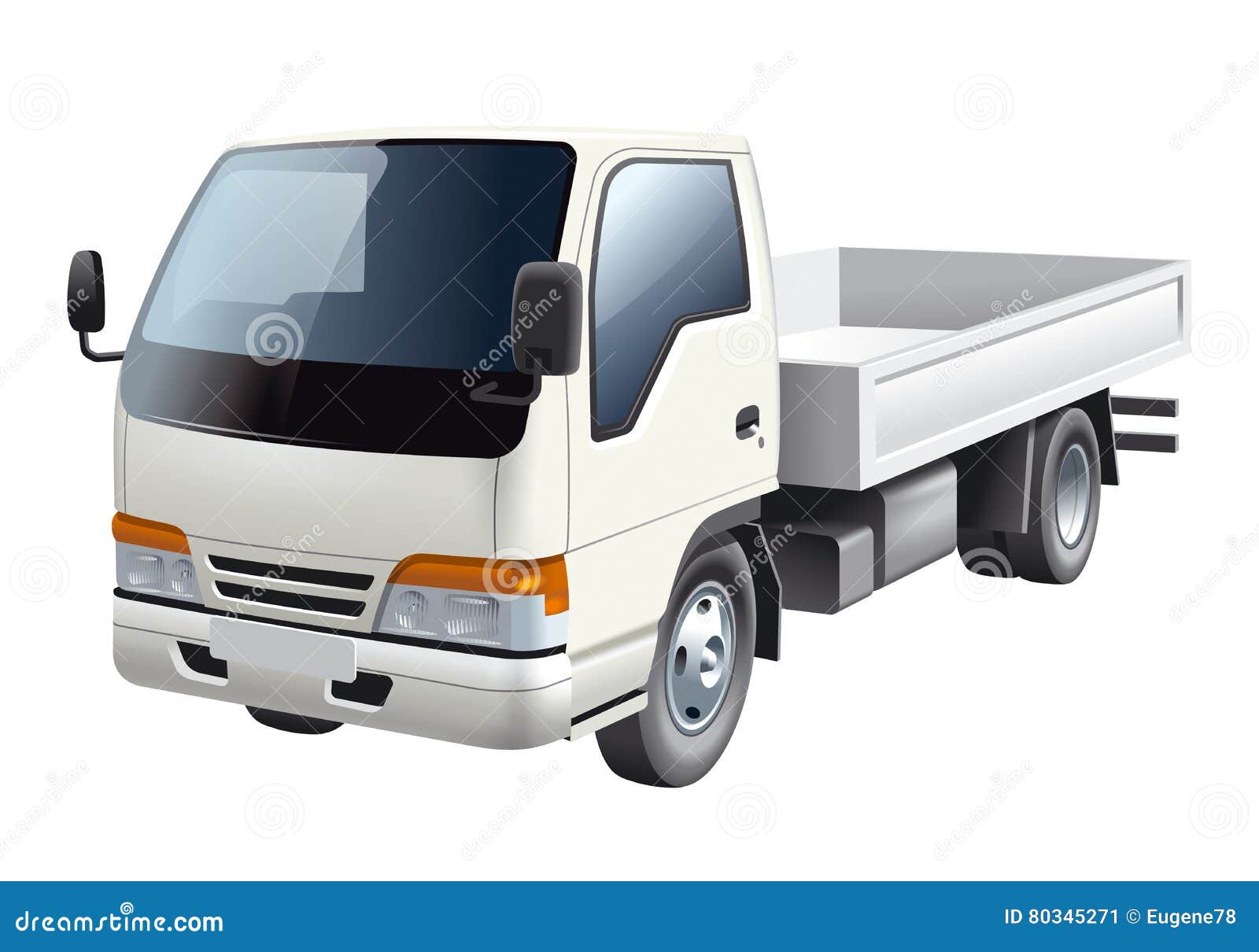 Isuzu NPR Delivery Truck Cartoon Vector | CartoonDealer.com #84843131