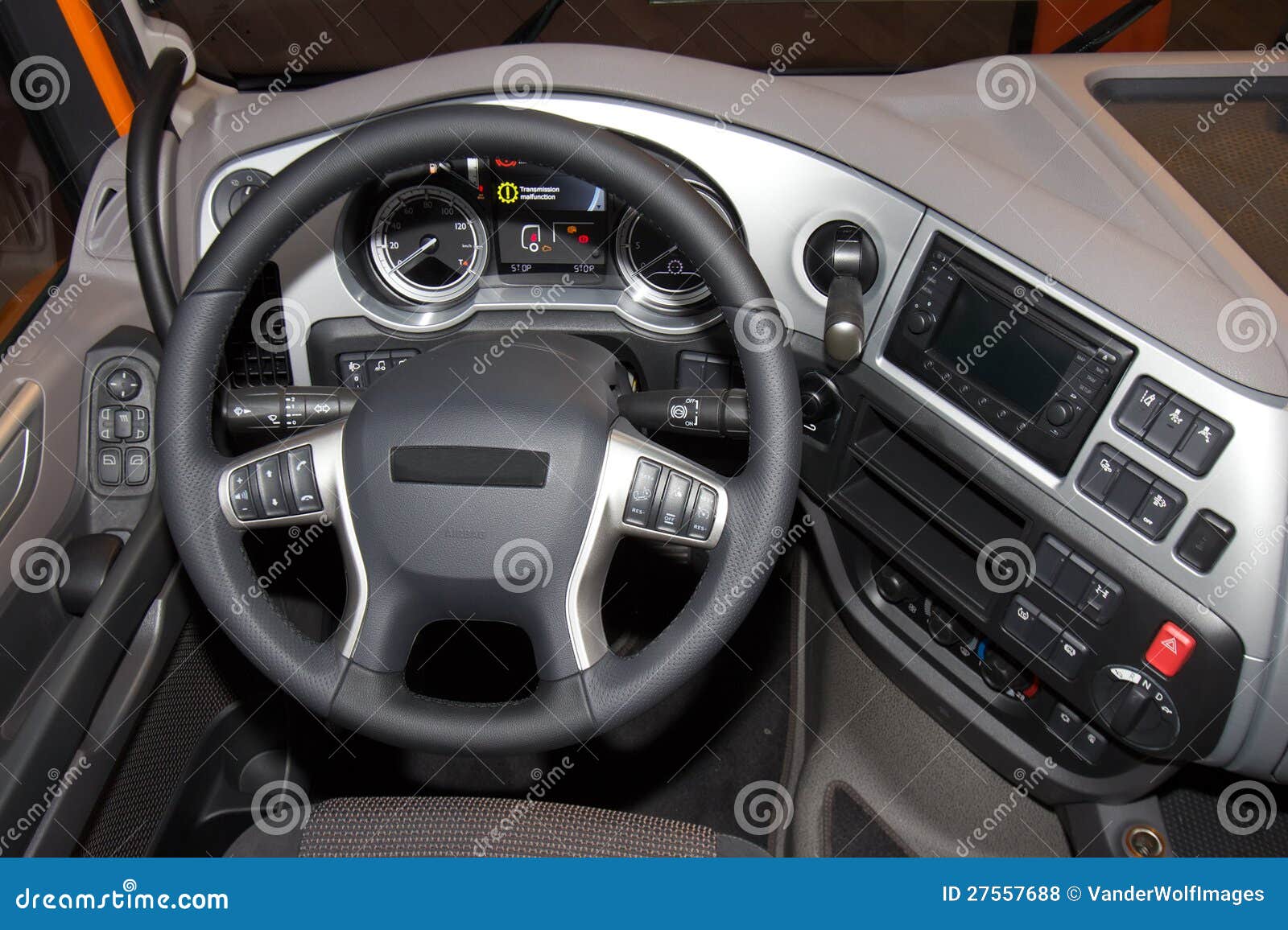 Truck interior stock photo. Image of metal, drive, controls - 27557688