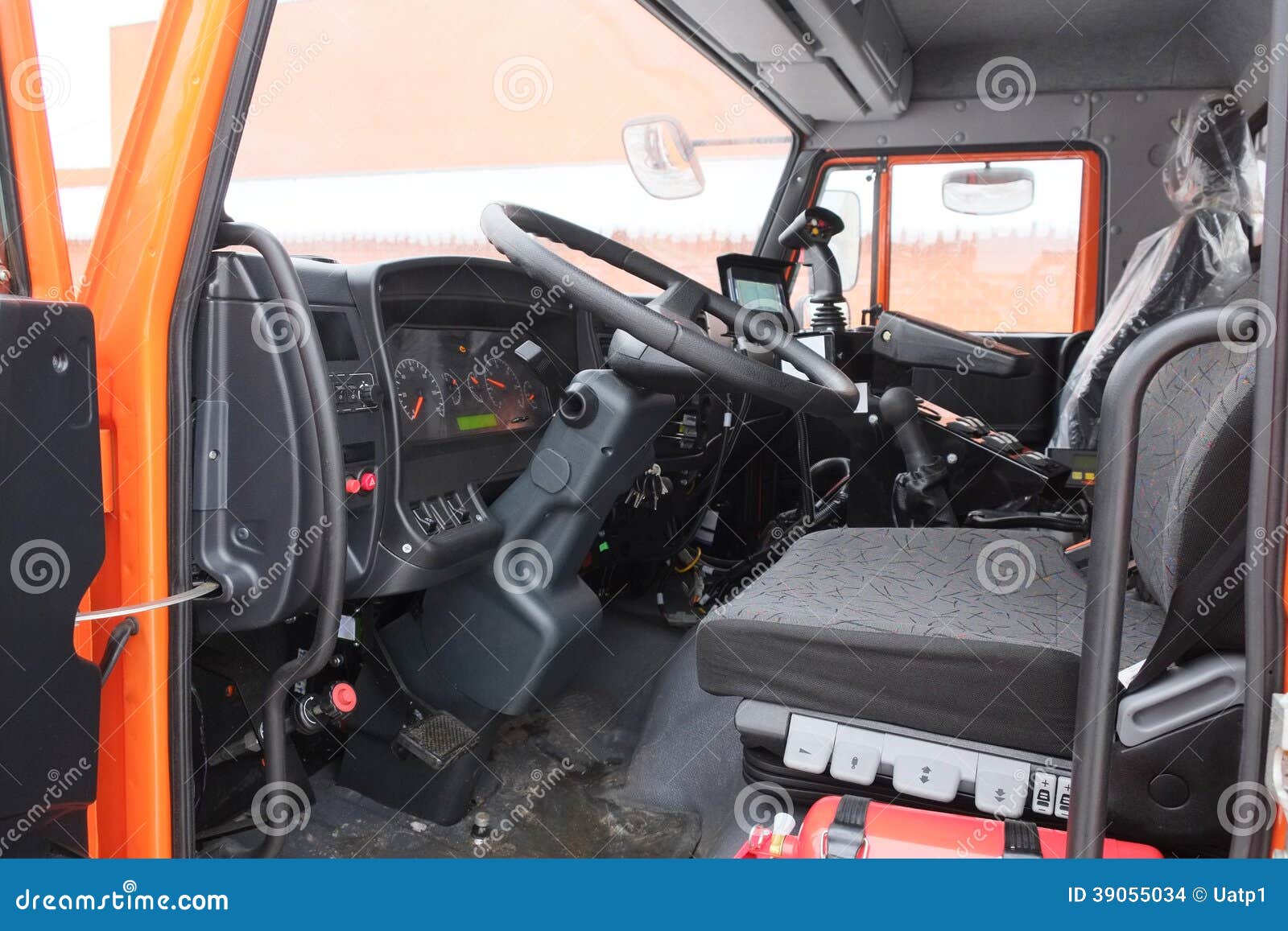 Truck interior stock photo. Image of transport, front - 39055034