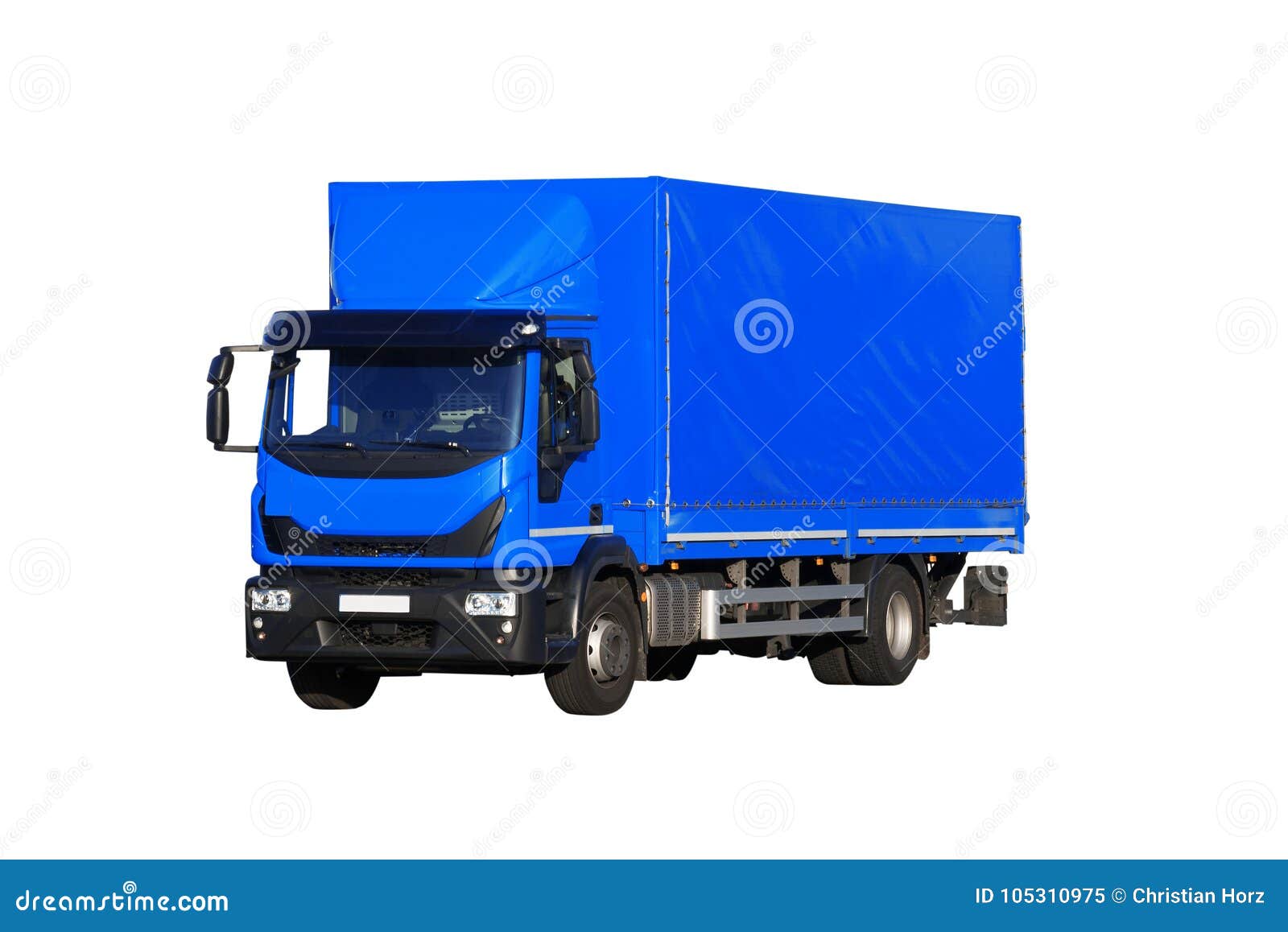 Truck Isolated on White Background Stock Image - Image of freight, blue ...