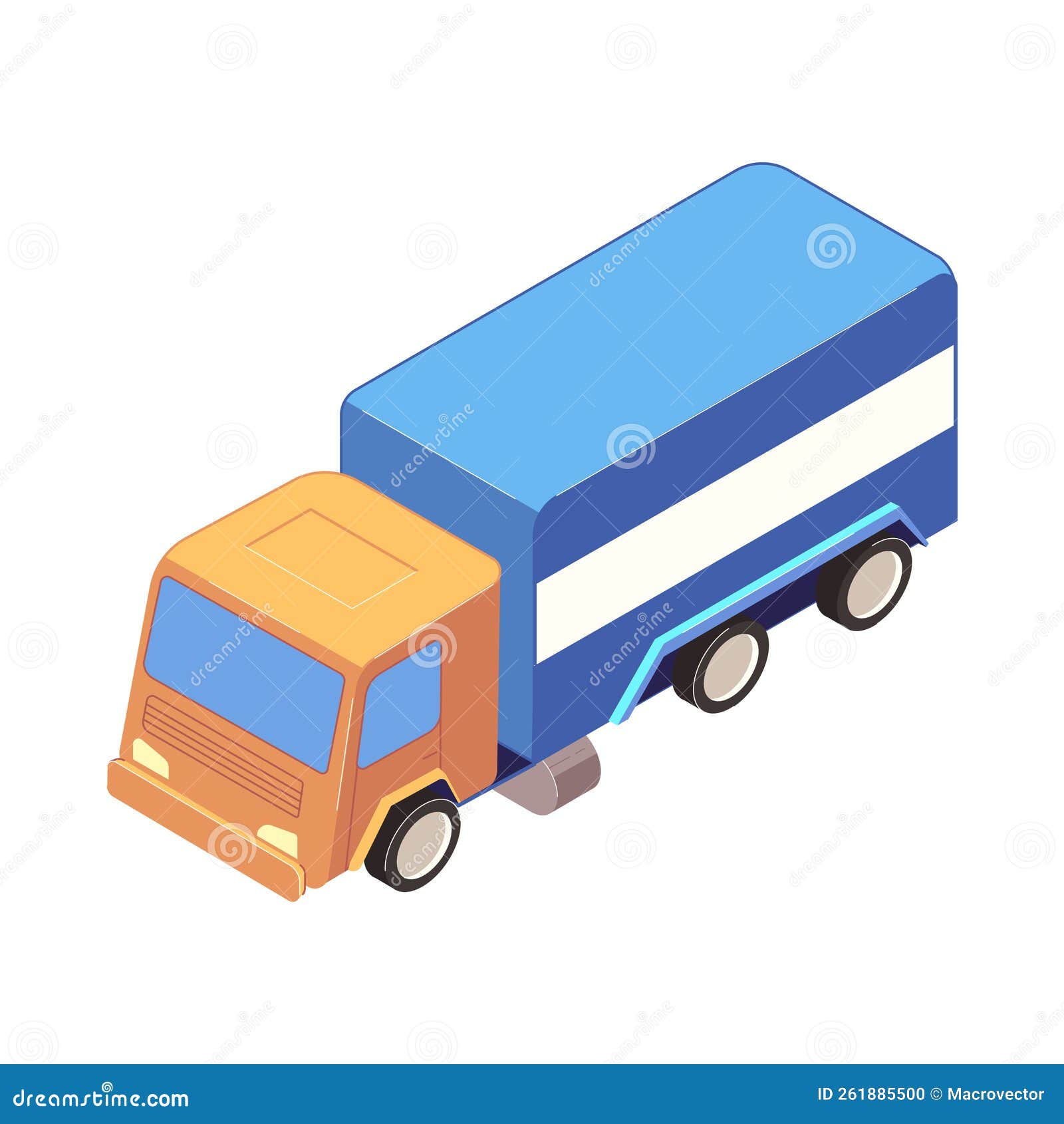 Truck Isometric Illustration Stock Vector - Illustration of fast ...