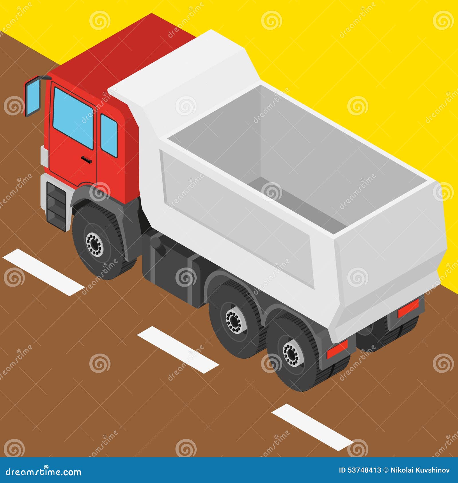 The Truck in Isometric Projection Stock Vector - Illustration of lorry ...