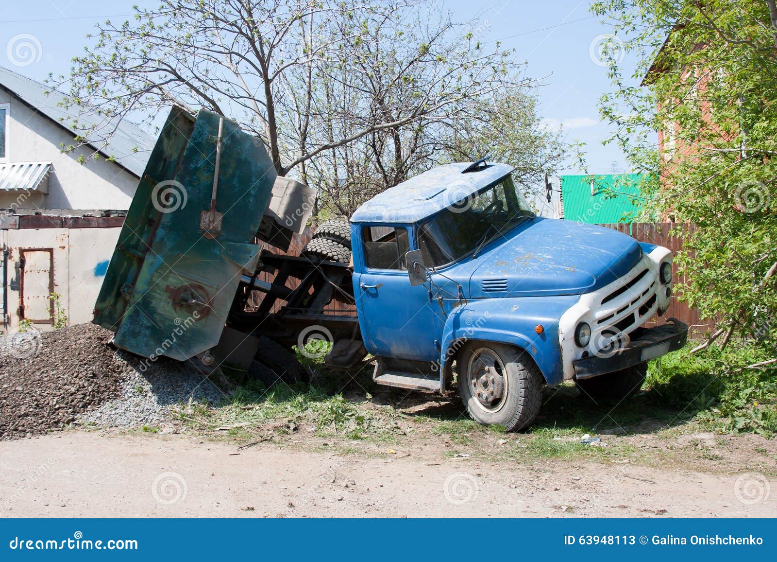 A Truck with a Load Fell Down Stock Image - Image of hoodoo, material ...